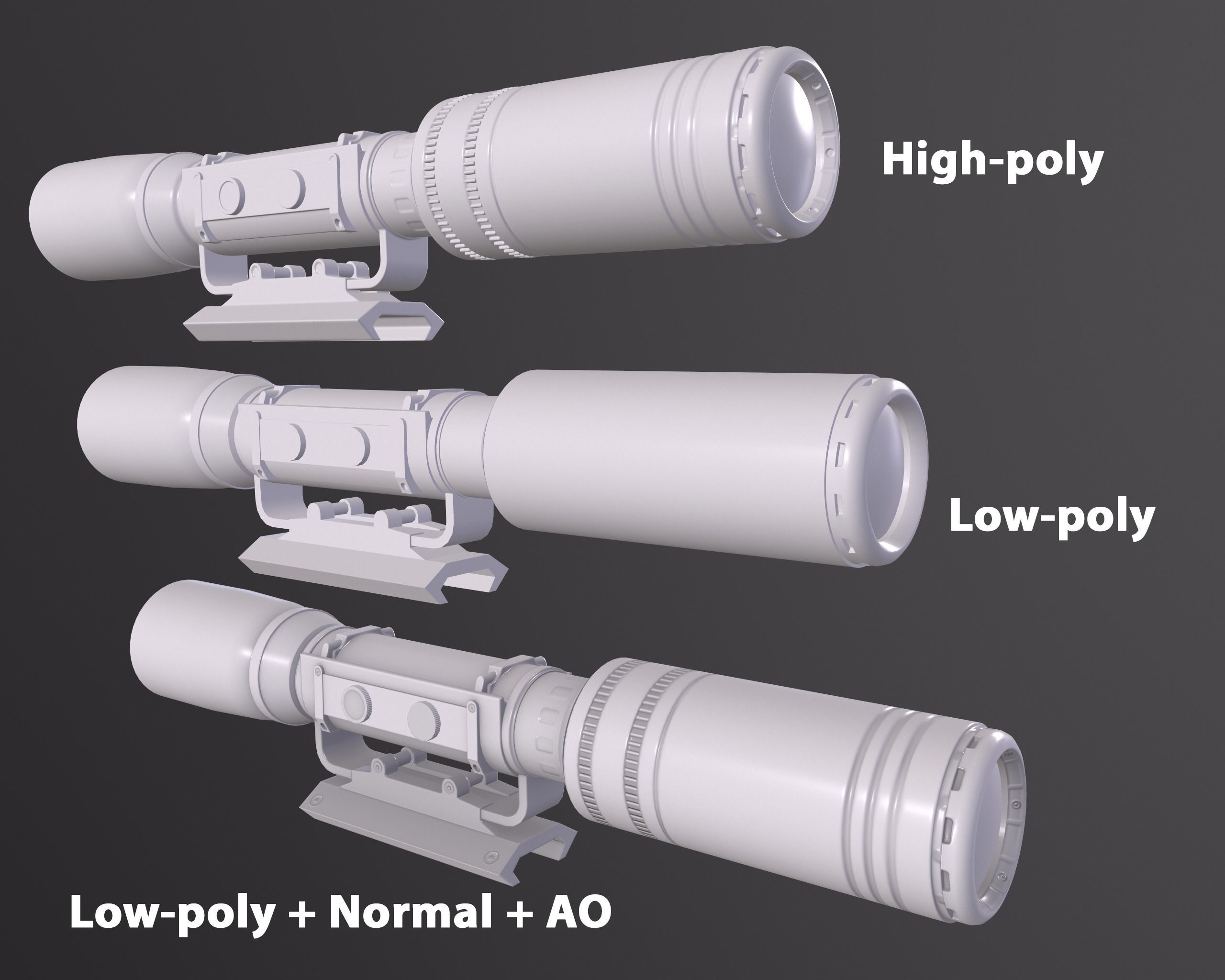 3D model Sniper Optic game - ready VR / AR / low-poly | CGTrader