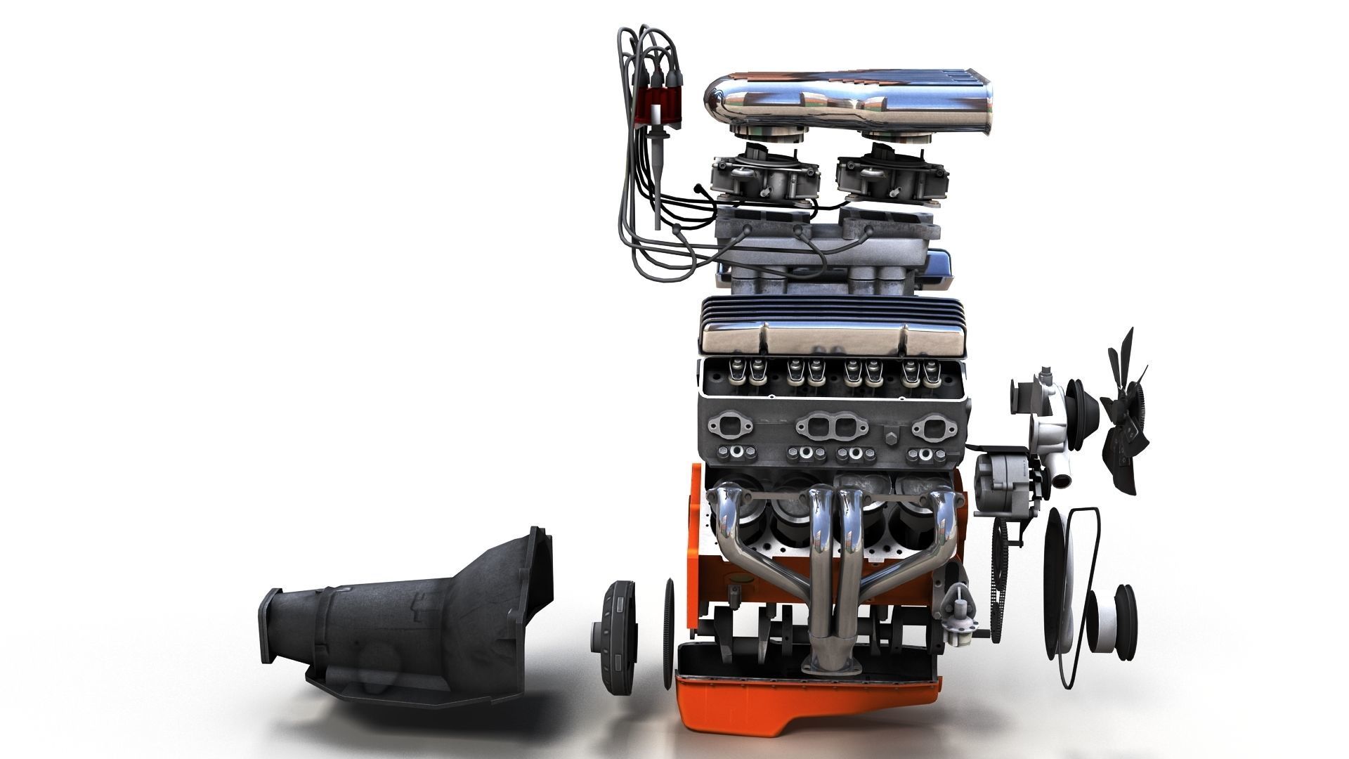 3D model V8 HotRod small block engine VR / AR / low-poly | CGTrader