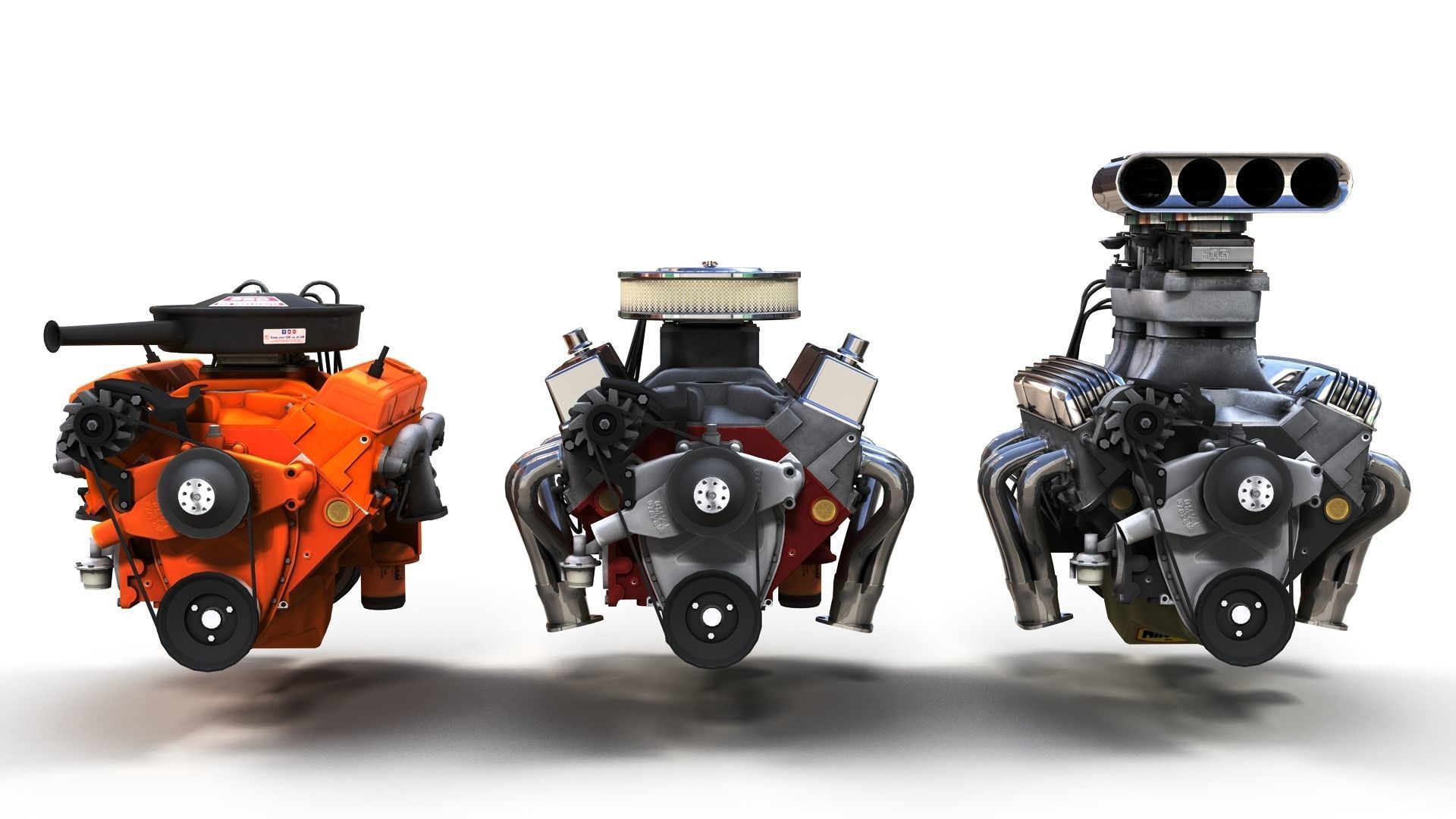 3D model V8 HotRod small block engine VR / AR / low-poly | CGTrader