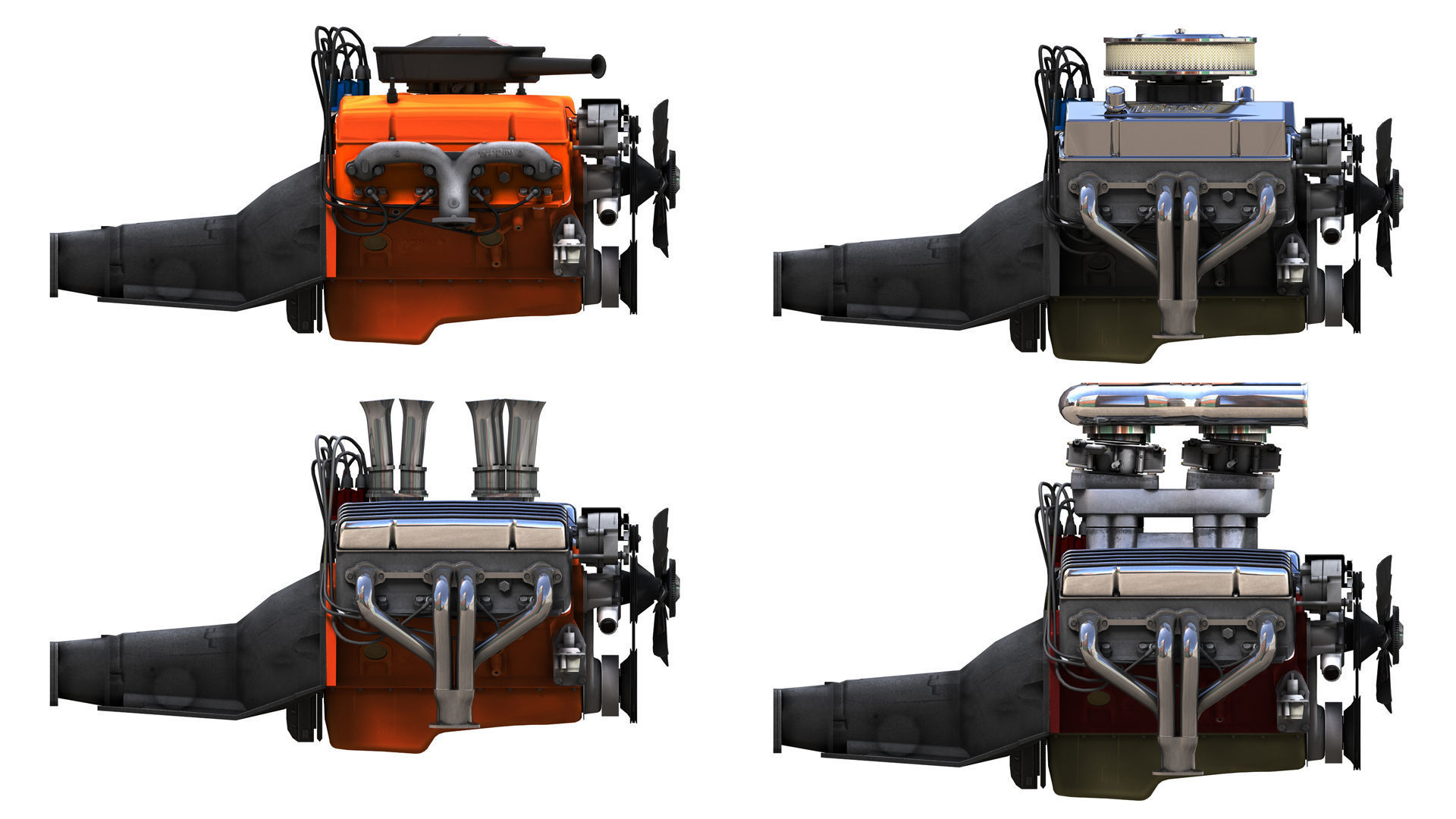 3D model V8 HotRod small block engine VR / AR / low-poly | CGTrader