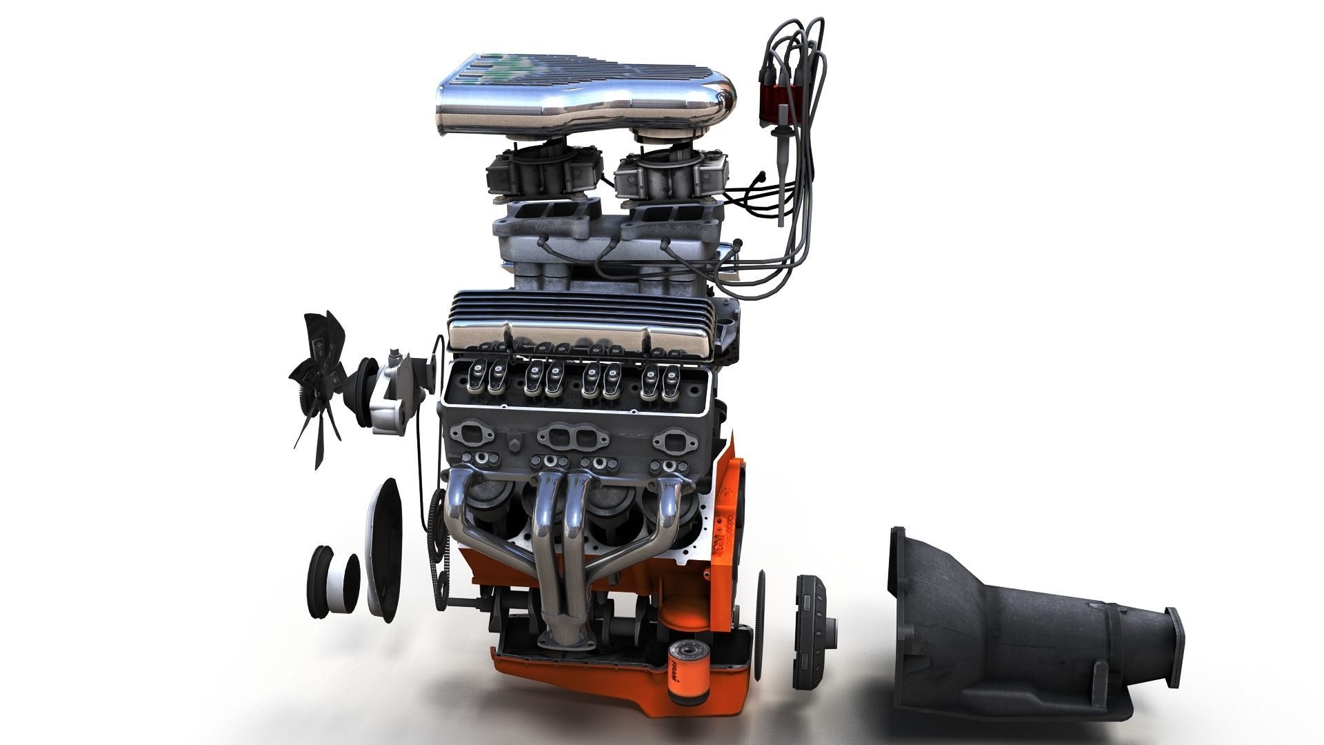 3D model V8 HotRod small block engine VR / AR / low-poly | CGTrader