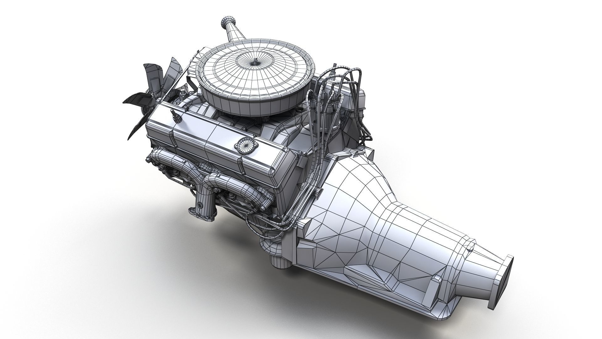 3D model V8 HotRod small block engine VR / AR / low-poly | CGTrader