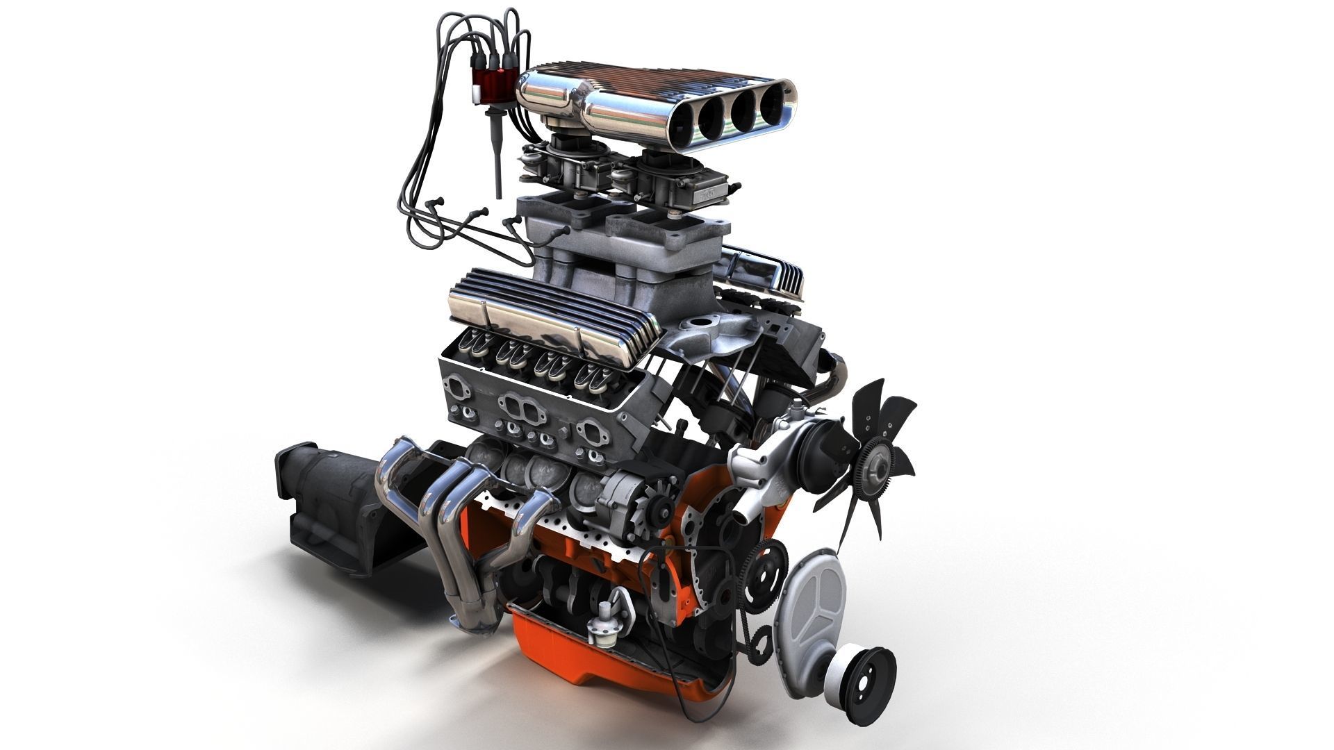3D model V8 HotRod small block engine VR / AR / low-poly | CGTrader