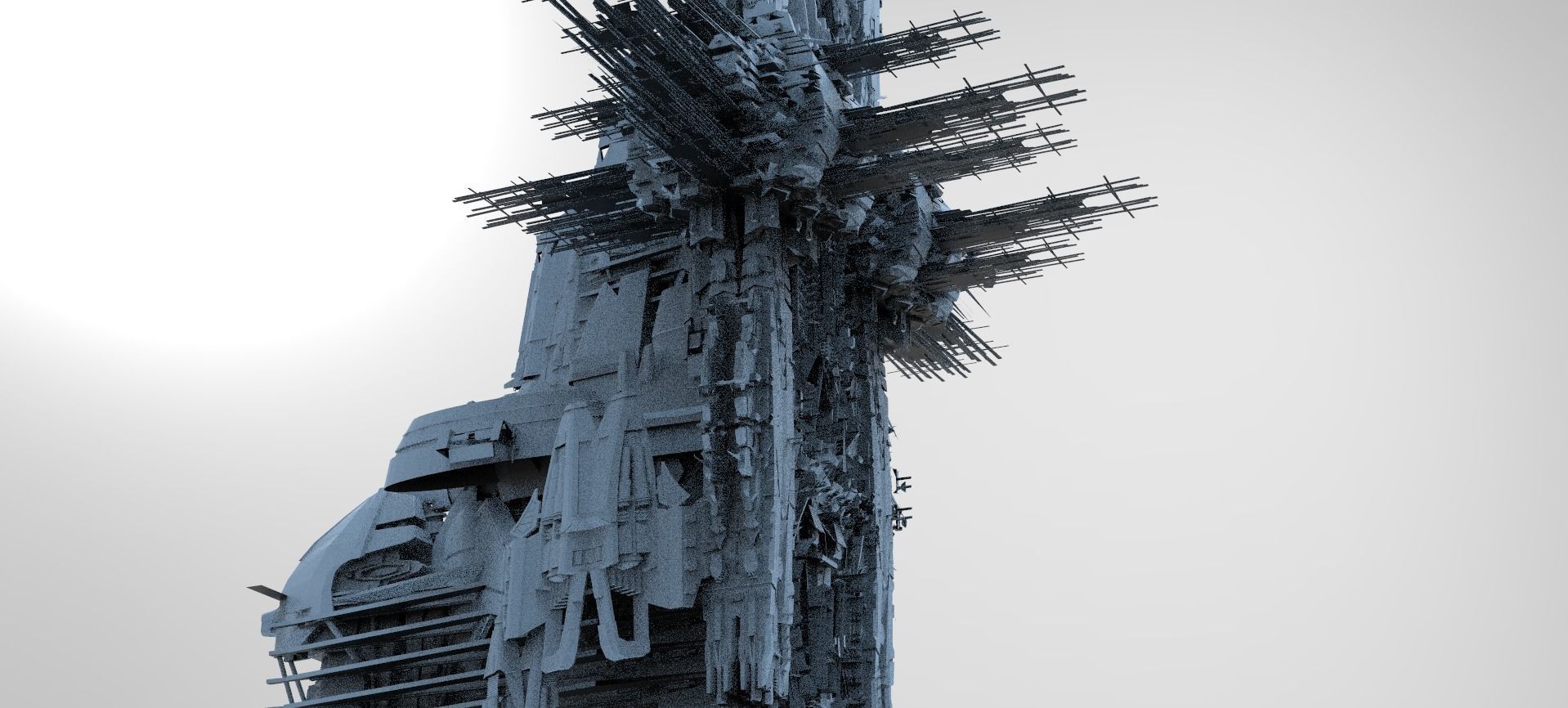 Cyberpunk Mega City Docks Tower 2 3D model | CGTrader