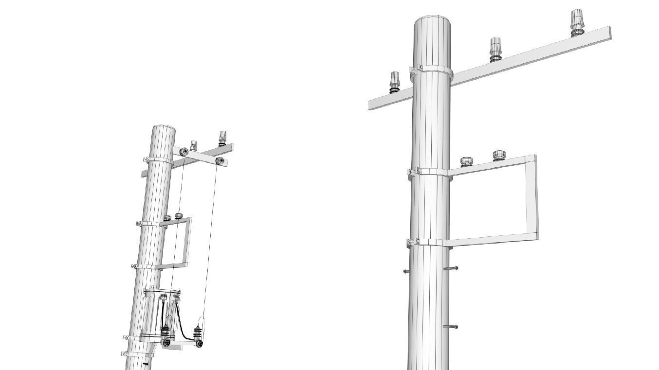 Utility pole free 3D model | CGTrader
