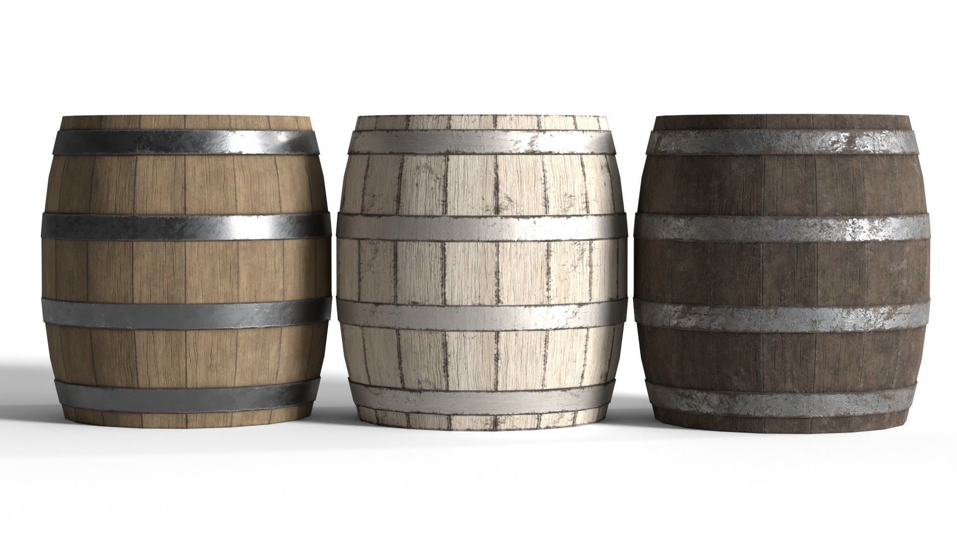 3D model Wooden Barrels Pack VR / AR / low-poly | CGTrader