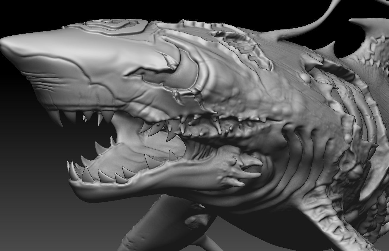 Zombie Shark 3D modeling print files 3D model 3D printable | CGTrader