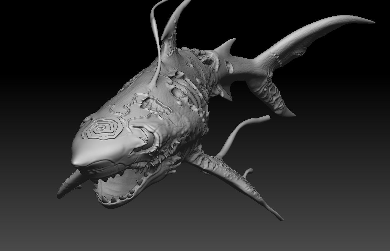 Zombie Shark 3D modeling print files 3D model 3D printable | CGTrader