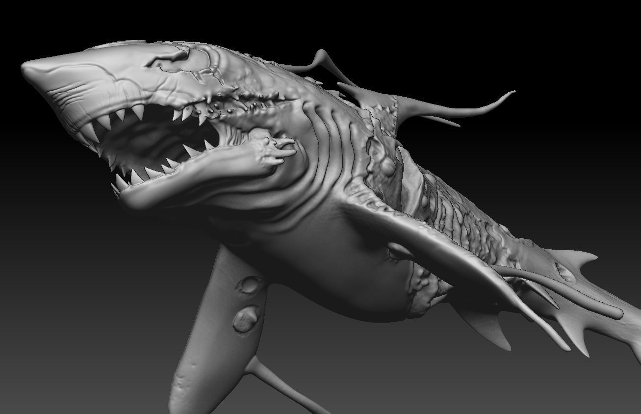 Zombie Shark 3D modeling print files 3D model 3D printable | CGTrader