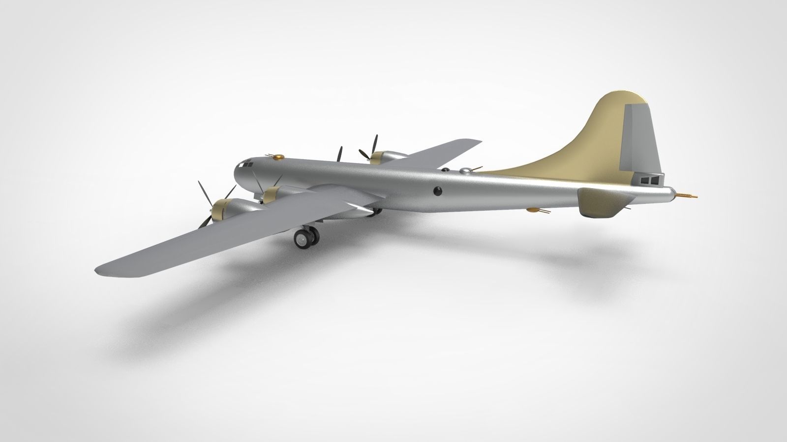 B-29 Superfortress Silver 3D model | CGTrader