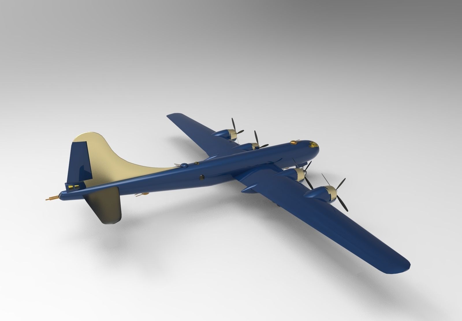 B-29 Superfortress blue 3D model | CGTrader