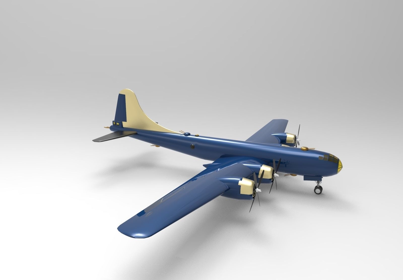 B-29 Superfortress blue 3D model | CGTrader