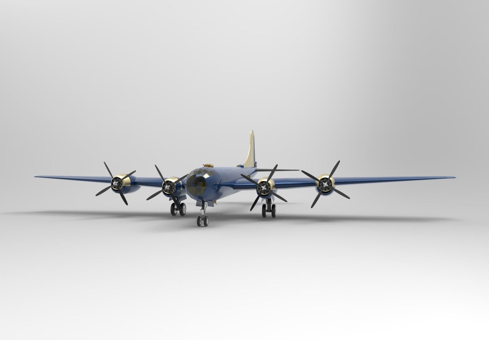 B-29 Superfortress blue 3D model | CGTrader