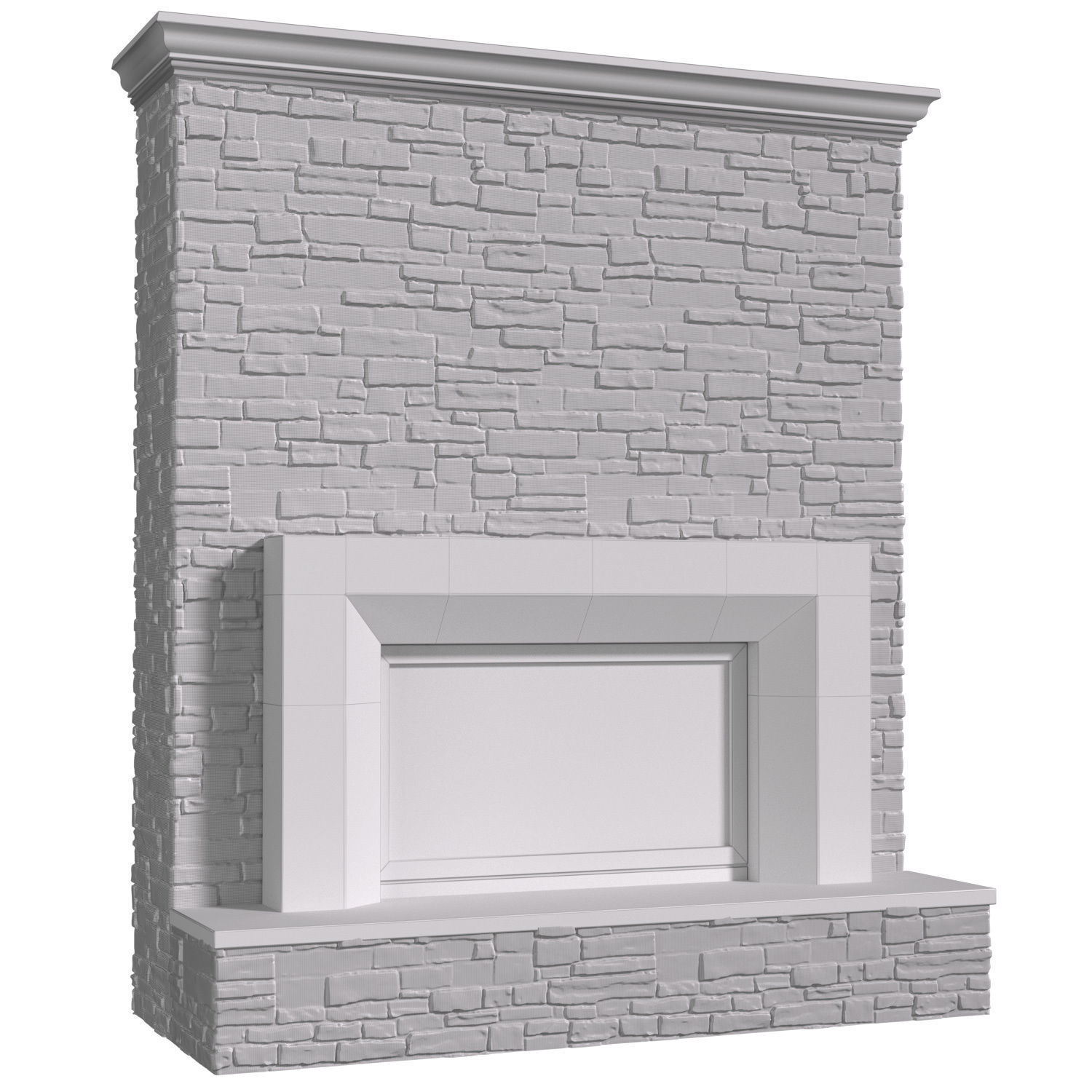 Fireplace stone modern ArtDeco 3D model | CGTrader