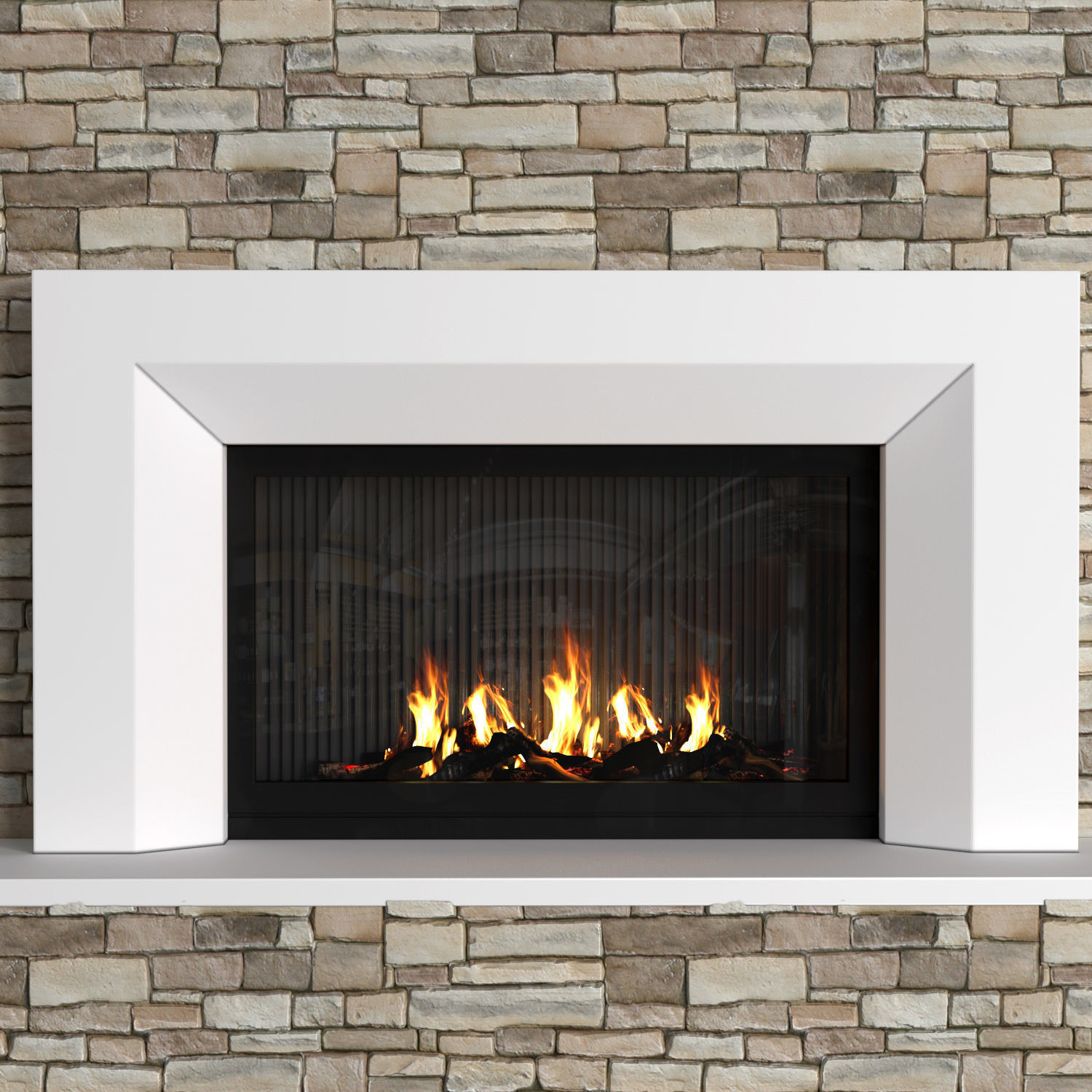 Fireplace stone modern ArtDeco 3D model | CGTrader