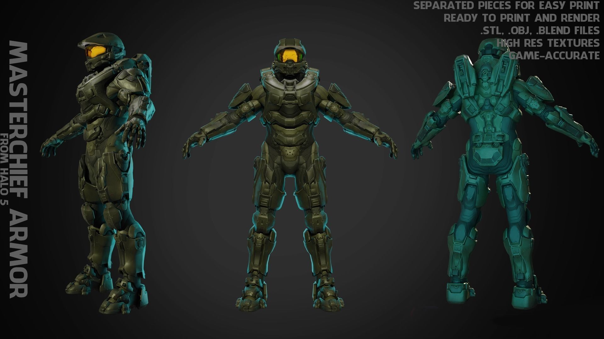 Halo 5 Master Chief full Armor for Cosplay 3D model 3D printable | CGTrader