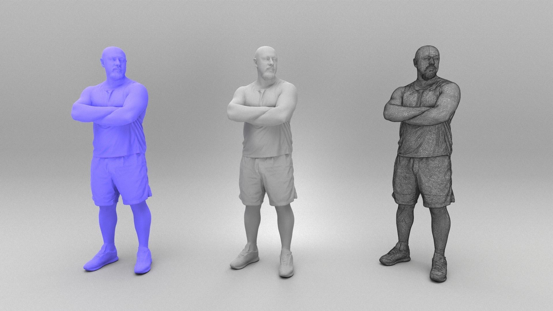 3D model Strong man with crossed arms 389 VR / AR / low-poly | CGTrader