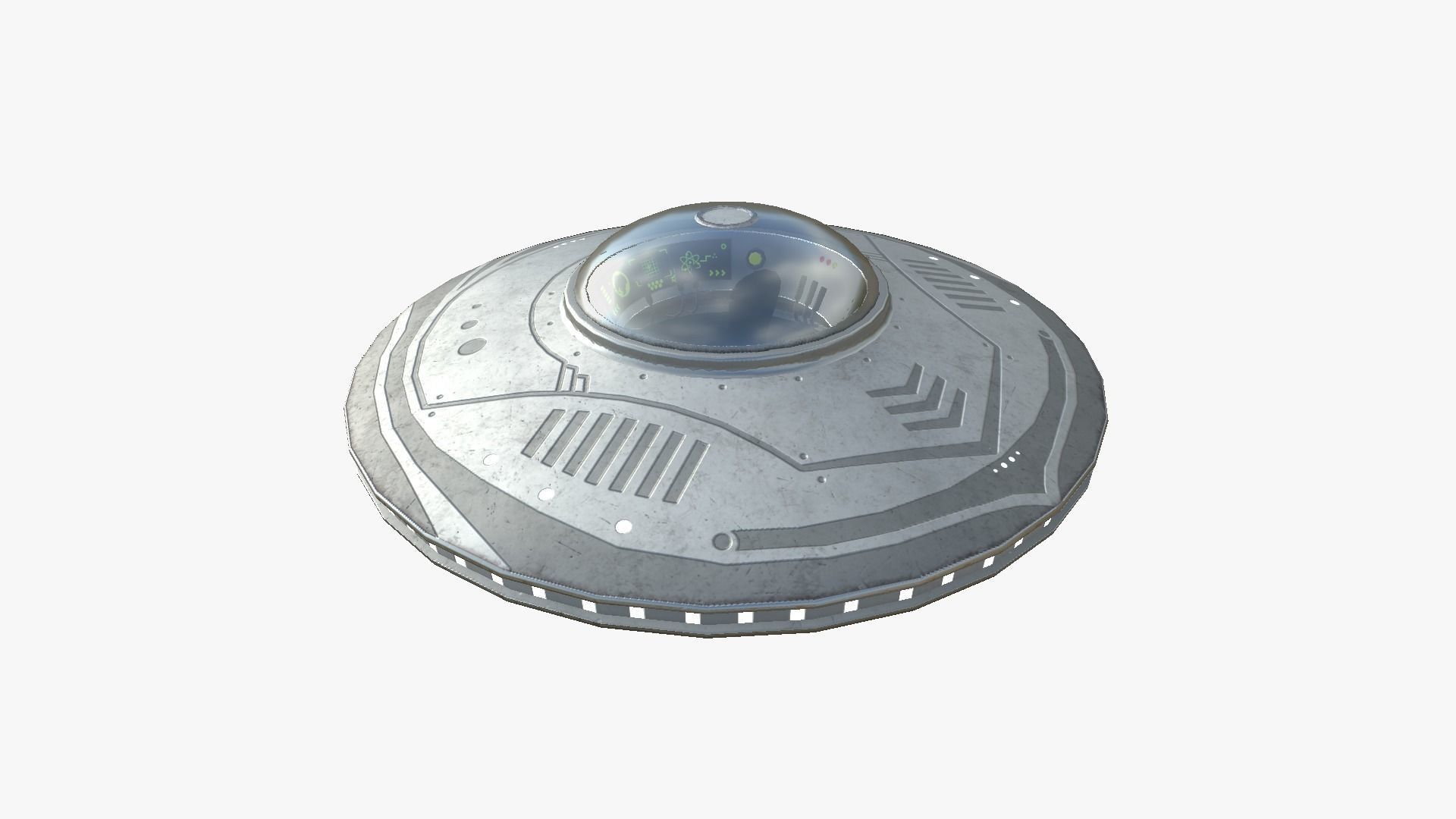 3D model Alien Spaceship UFO B01 Steel - Sci Fi Spacecraft Design VR ...