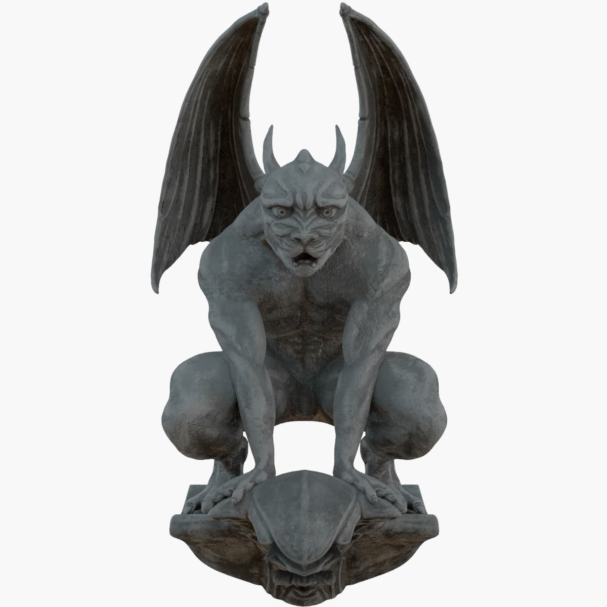 3D model Gothic Gargoyle with Block VR / AR / low-poly | CGTrader