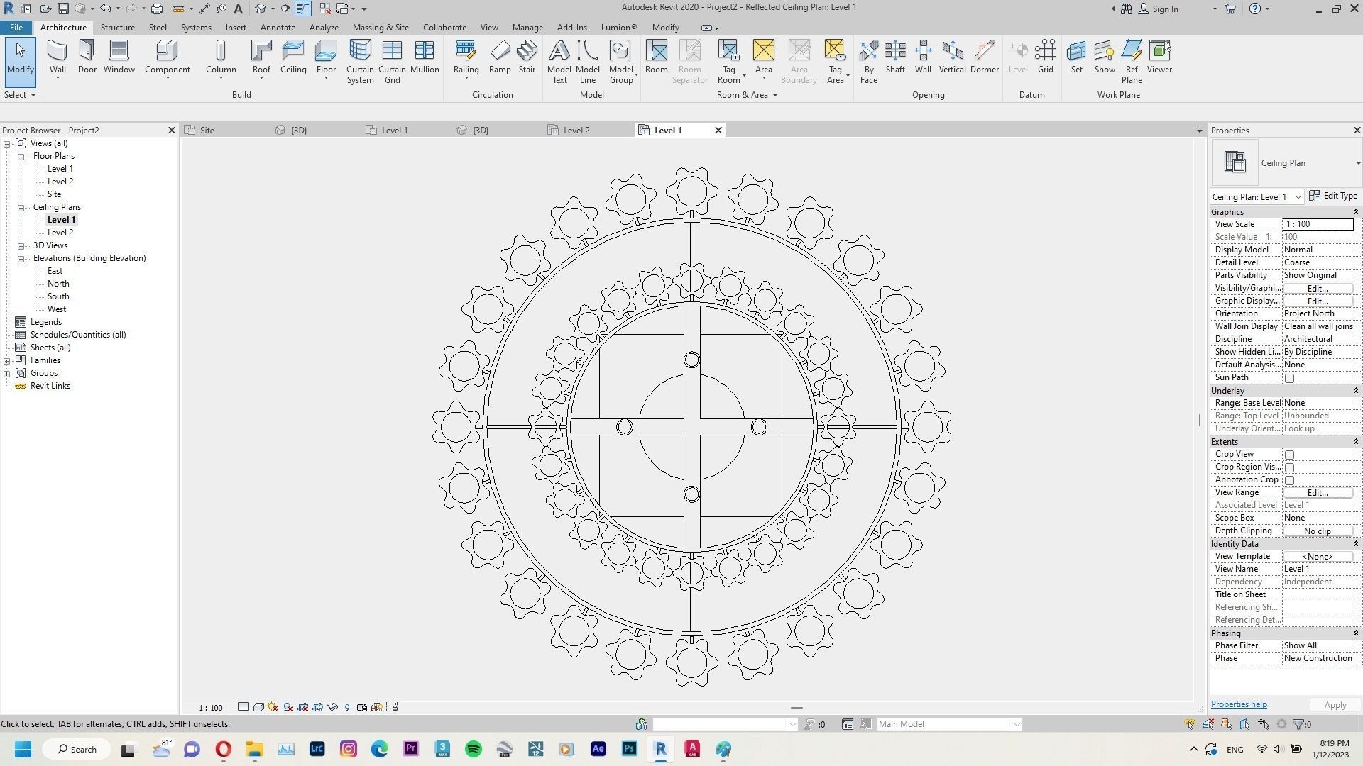Chandelier or Classical Hanging Lamp Revit Family Interior 3D model ...