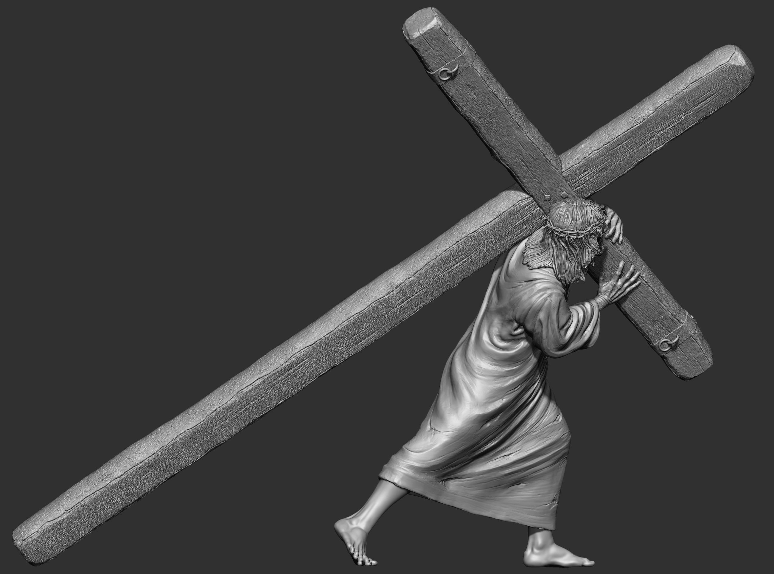 Jesus Carrying the Cross 3D model 3D printable | CGTrader