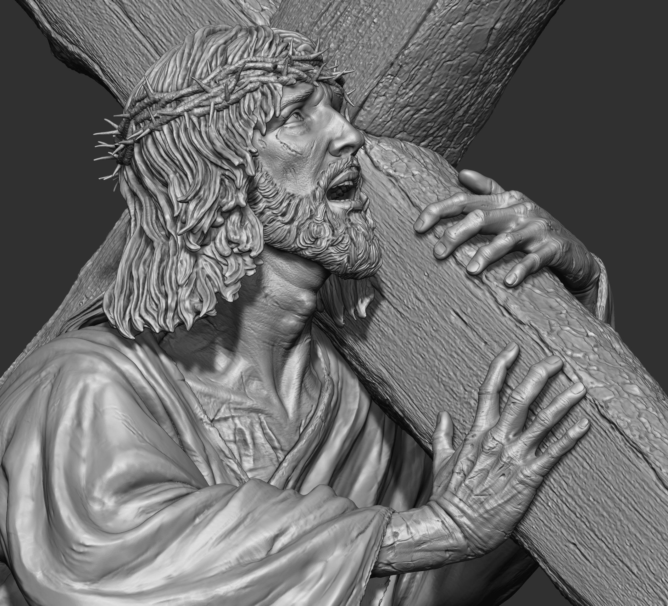 Jesus Carrying the Cross 3D model 3D printable | CGTrader