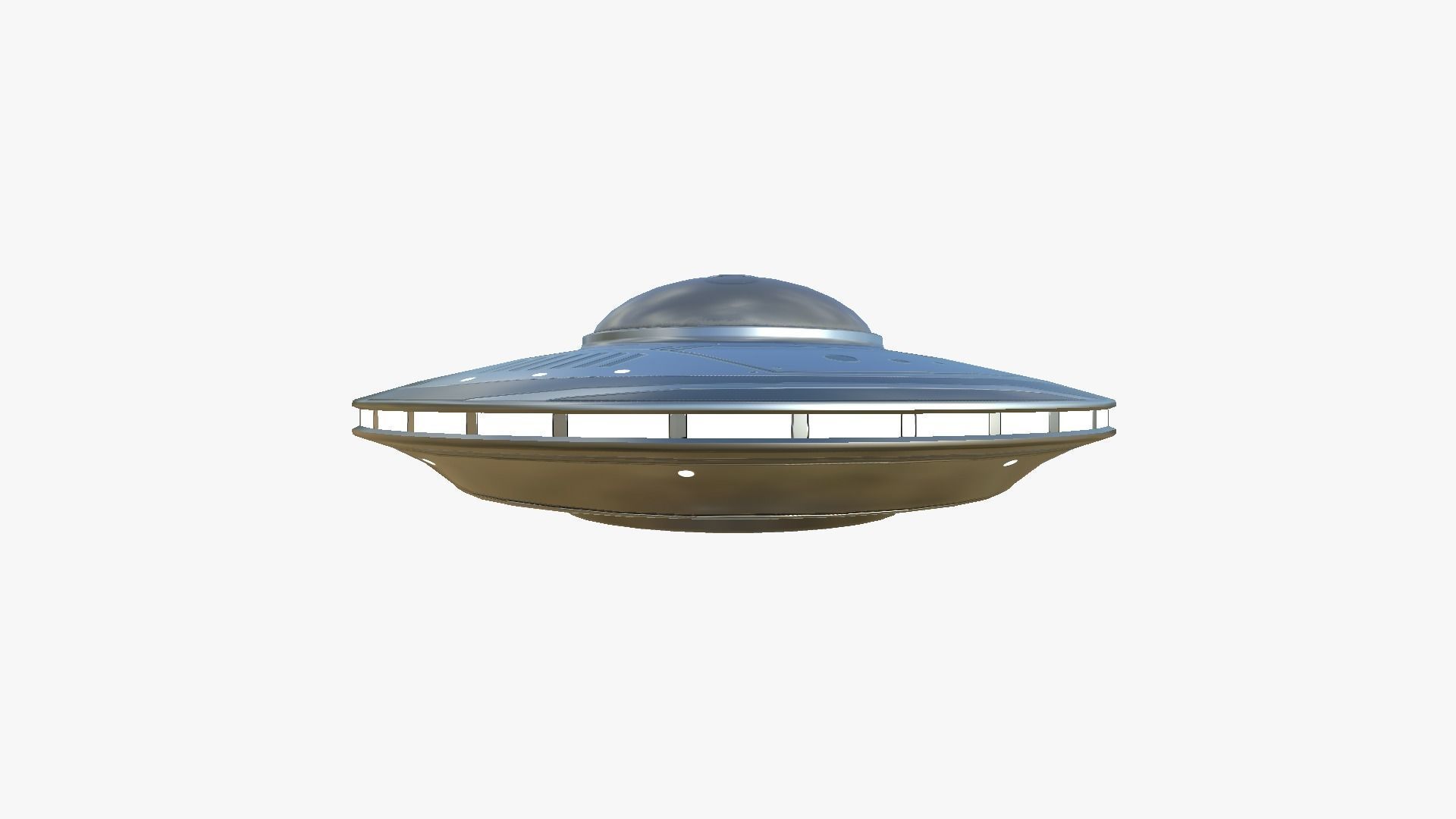 3D model Alien Spaceship UFO B02 Aluminum - Sci Fi Spacecraft Design VR ...