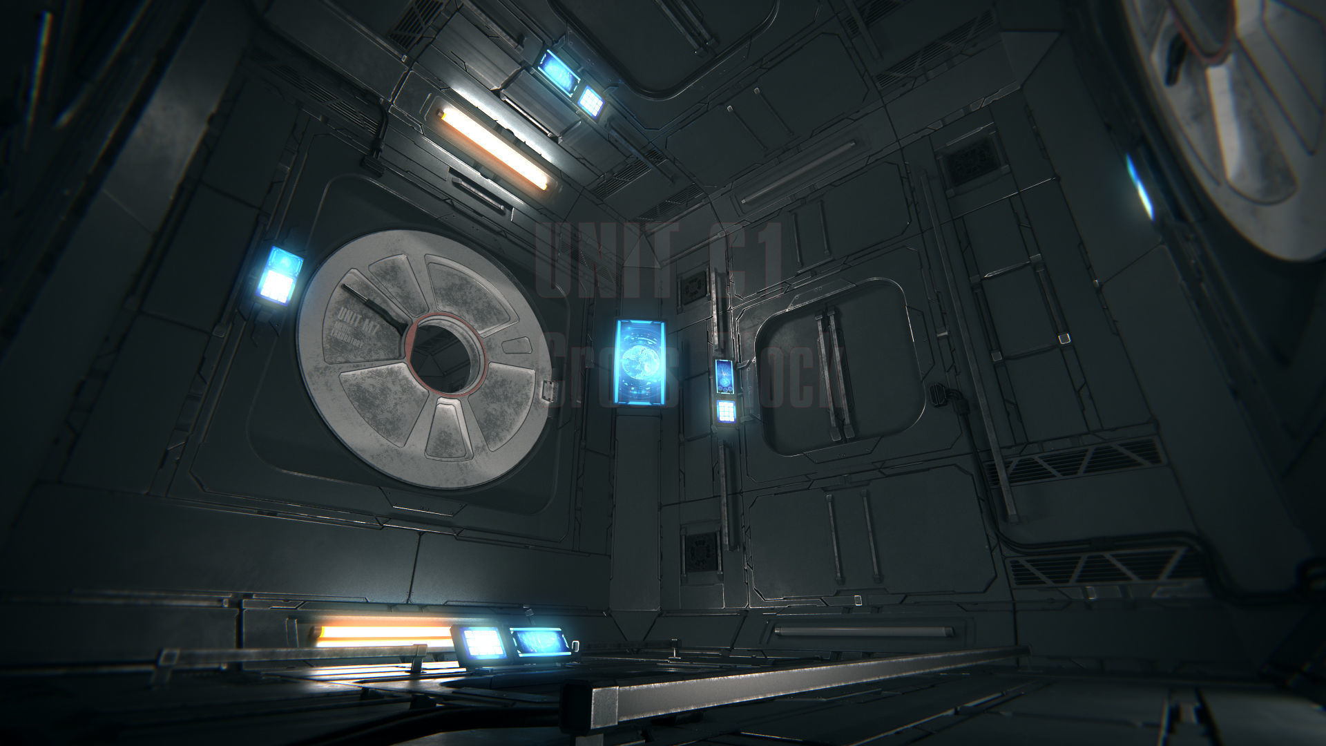 Spaceship Interior 03 Cross Unit PBR 3D model | CGTrader
