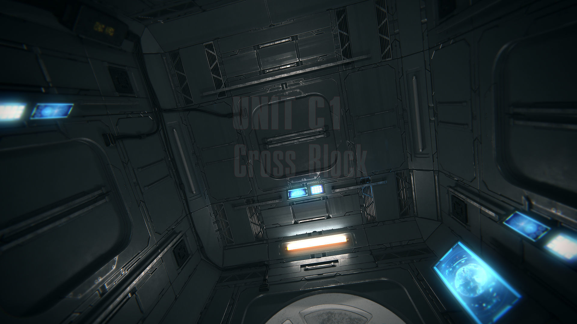 Spaceship Interior 03 Cross Unit PBR 3D model | CGTrader