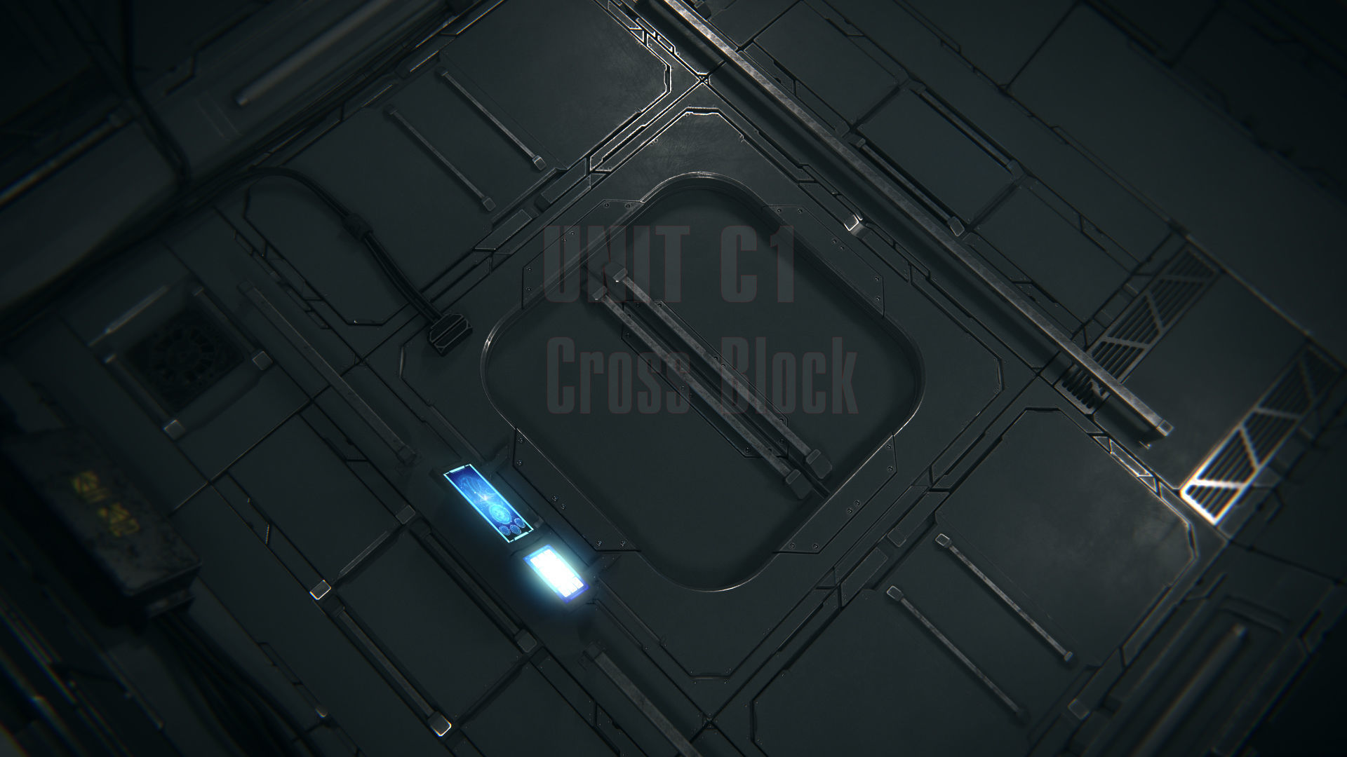 Spaceship Interior 03 Cross Unit PBR 3D model | CGTrader