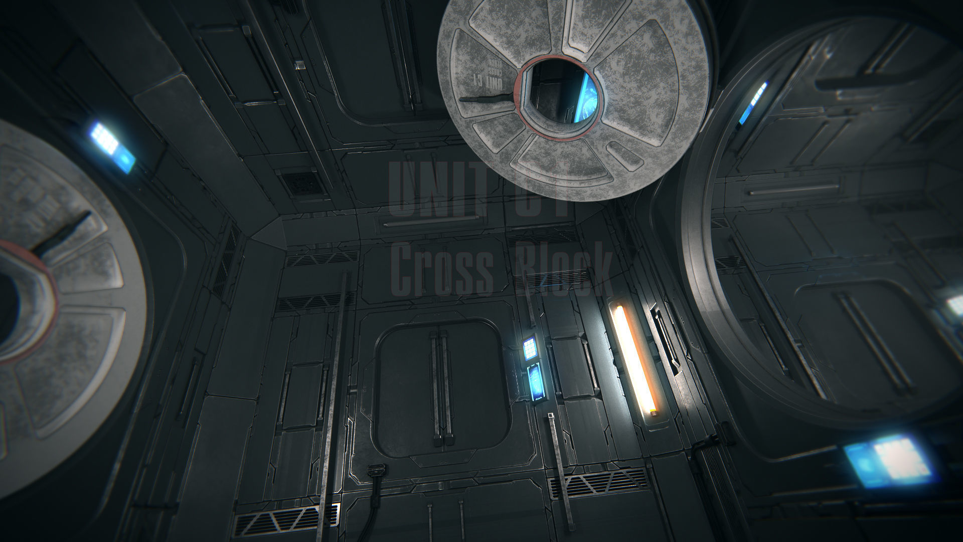 Spaceship Interior 03 Cross Unit PBR 3D model | CGTrader