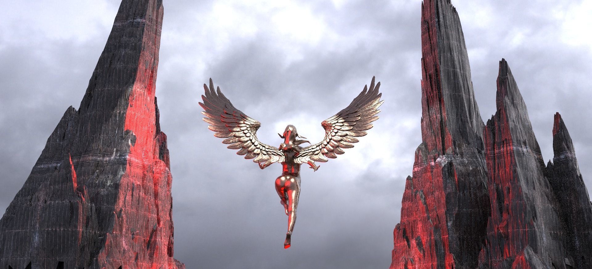 Angel mountain Sculpture 3D model | CGTrader