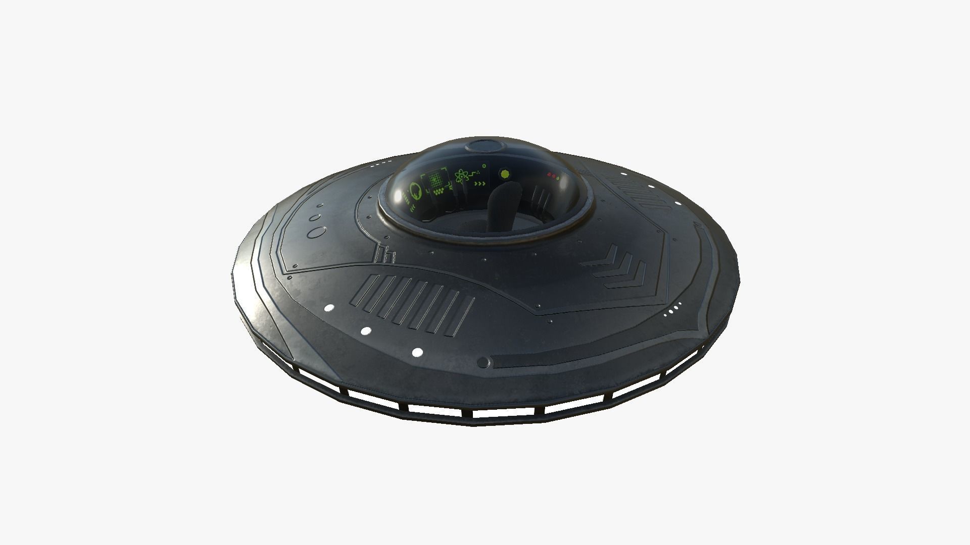3D model Alien Spaceship UFO B03 Dark Steel - Sci Fi Spacecraft Design ...