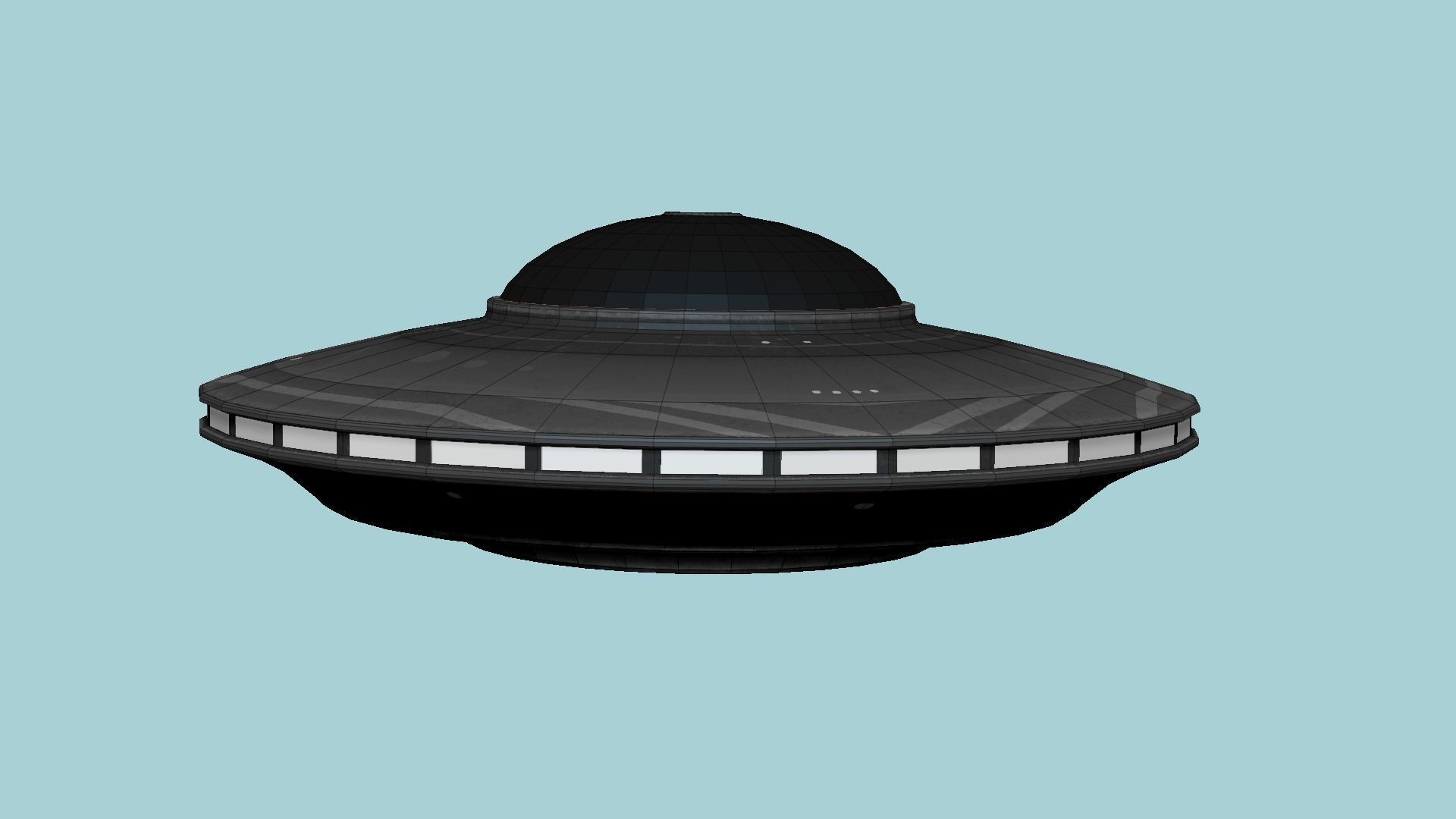 3D model Alien Spaceship UFO B03 Dark Steel - Sci Fi Spacecraft Design ...
