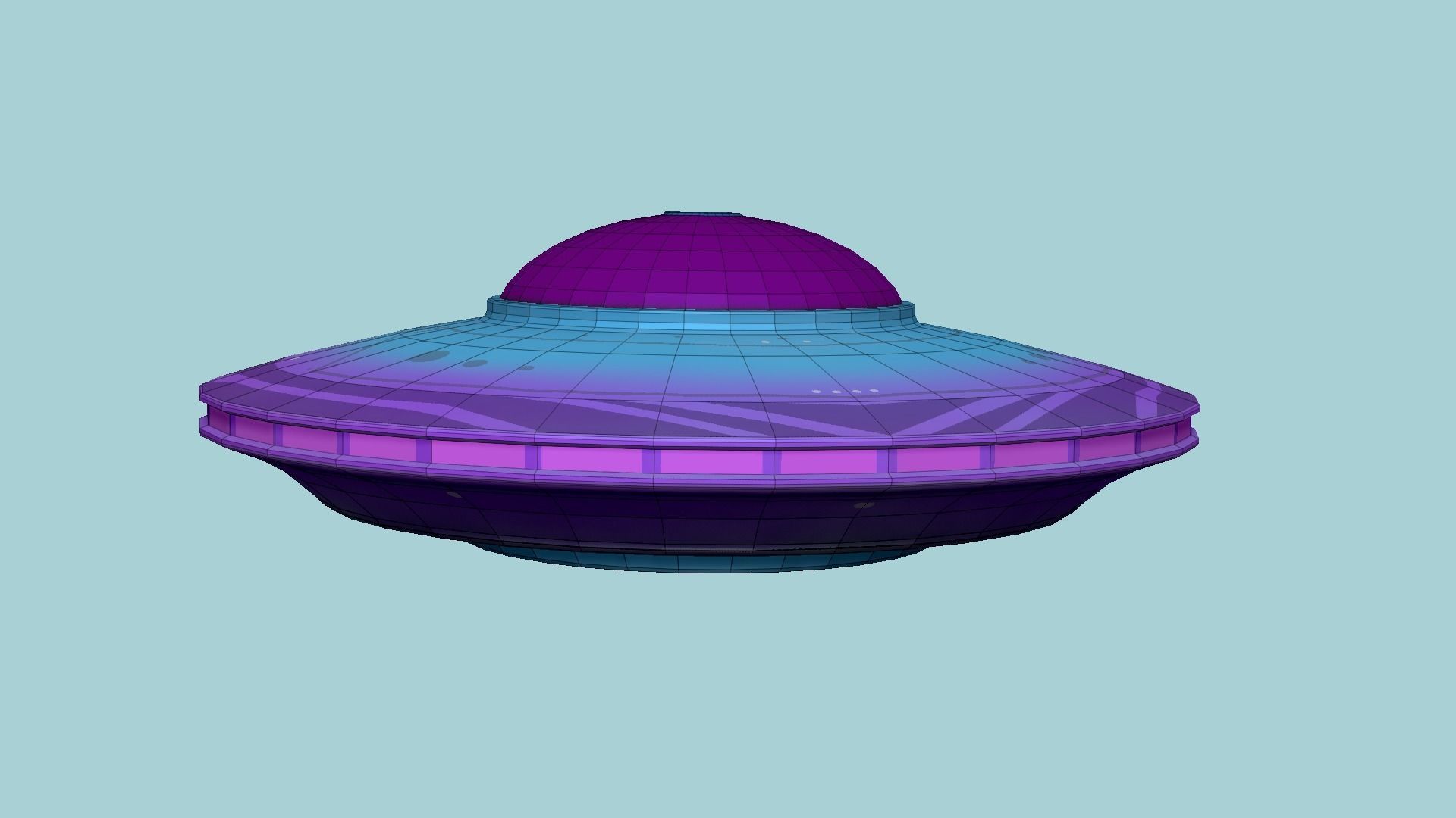 3D model Alien Spaceship UFO B04 Purple Blue - Sci Fi Spacecraft Design ...
