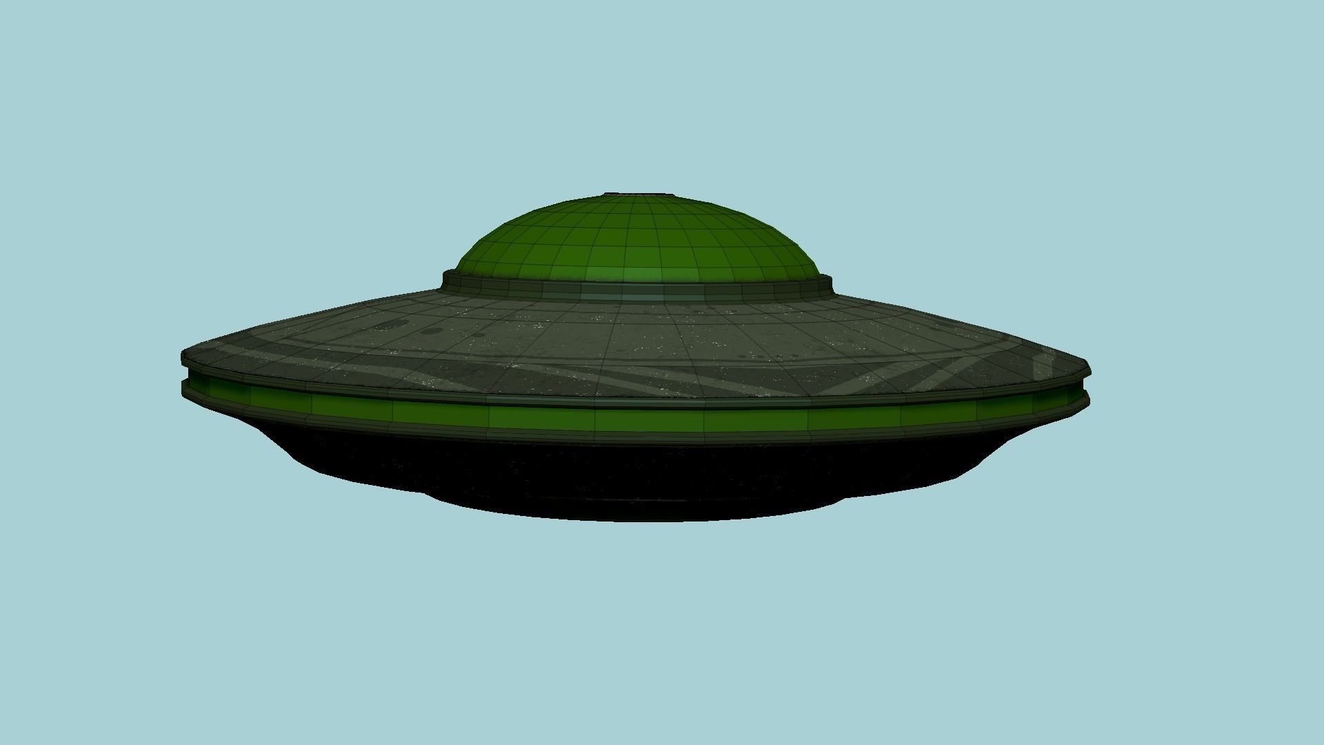 3D model Alien Spaceship UFO B05 Dark Green - Sci Fi Spacecraft Design ...