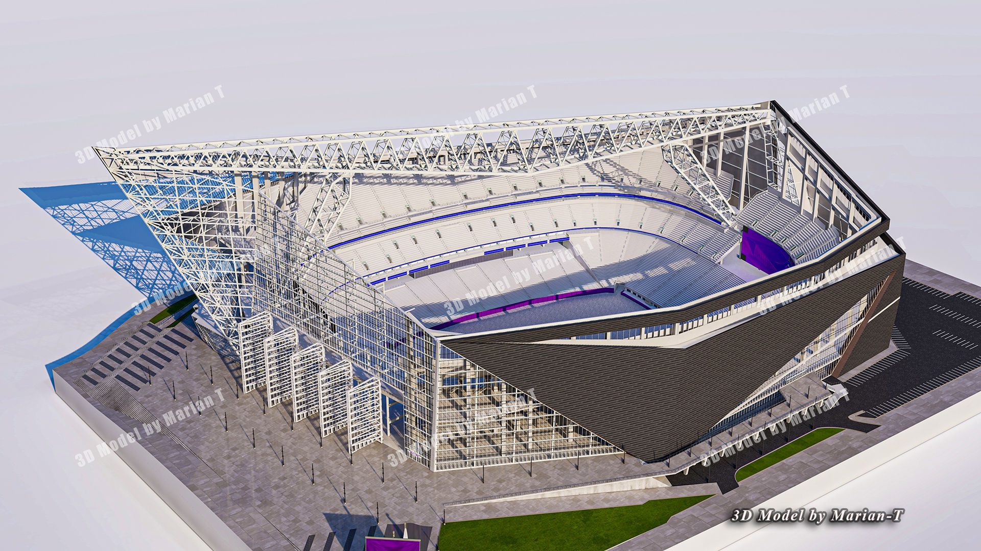 3D model US Bank Stadium - Minneapolis USA VR / AR / low-poly | CGTrader