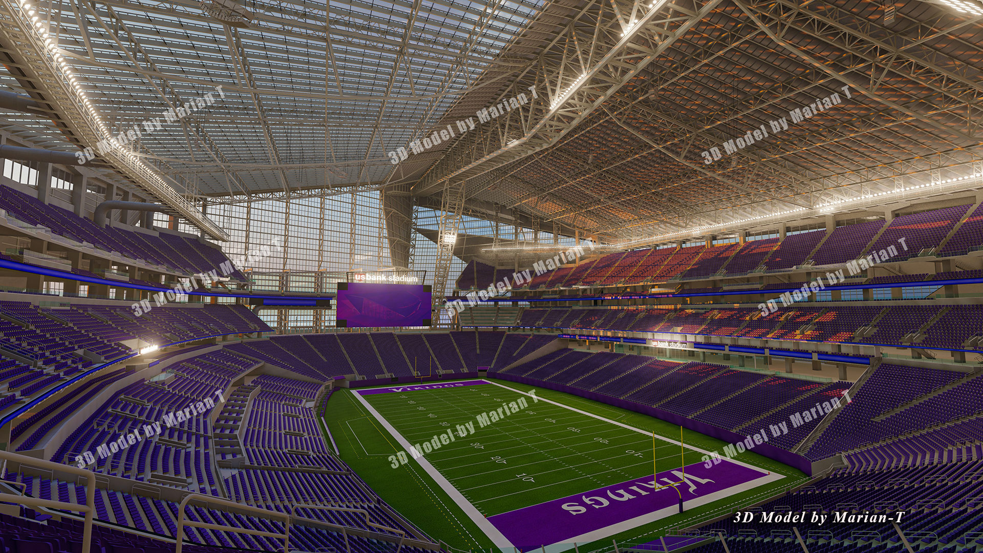 3D model US Bank Stadium - Minneapolis USA VR / AR / low-poly | CGTrader