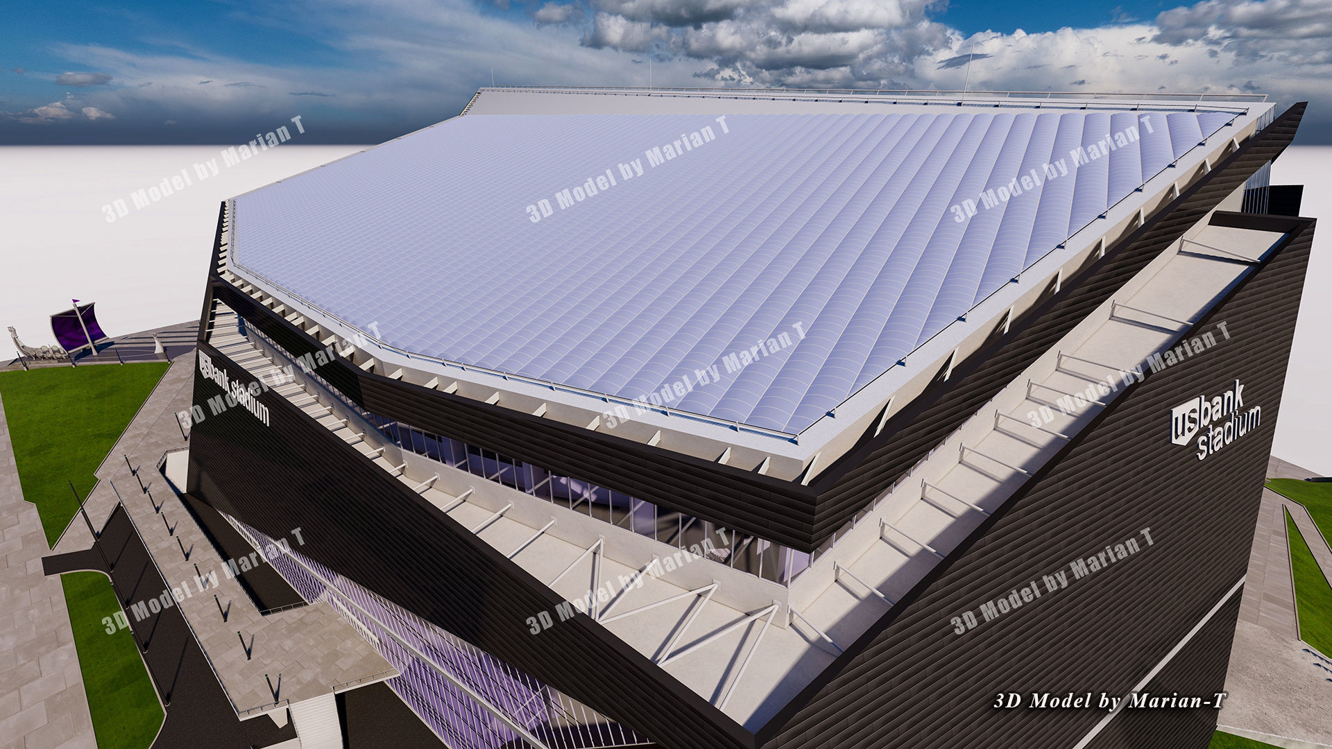 3D model US Bank Stadium - Minneapolis USA VR / AR / low-poly | CGTrader