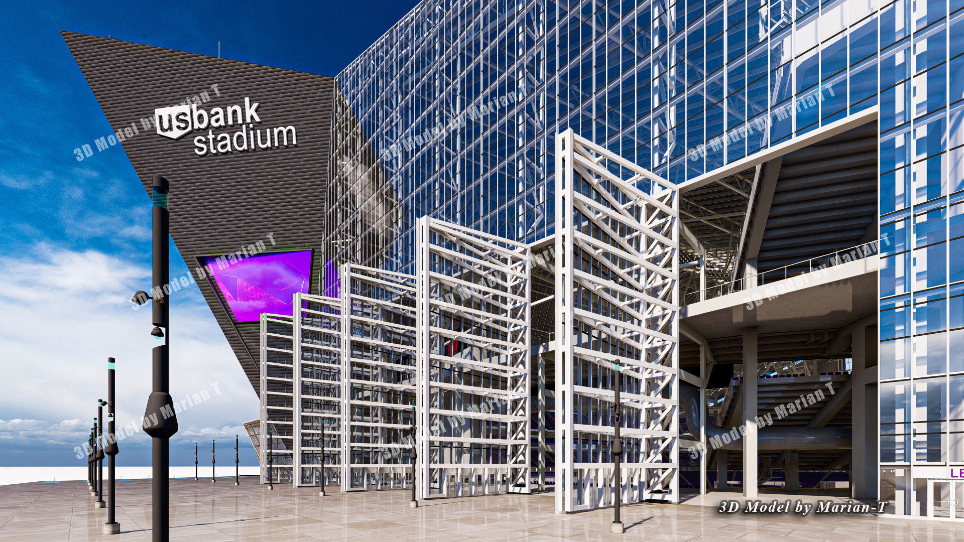 3D model US Bank Stadium - Minneapolis USA VR / AR / low-poly | CGTrader