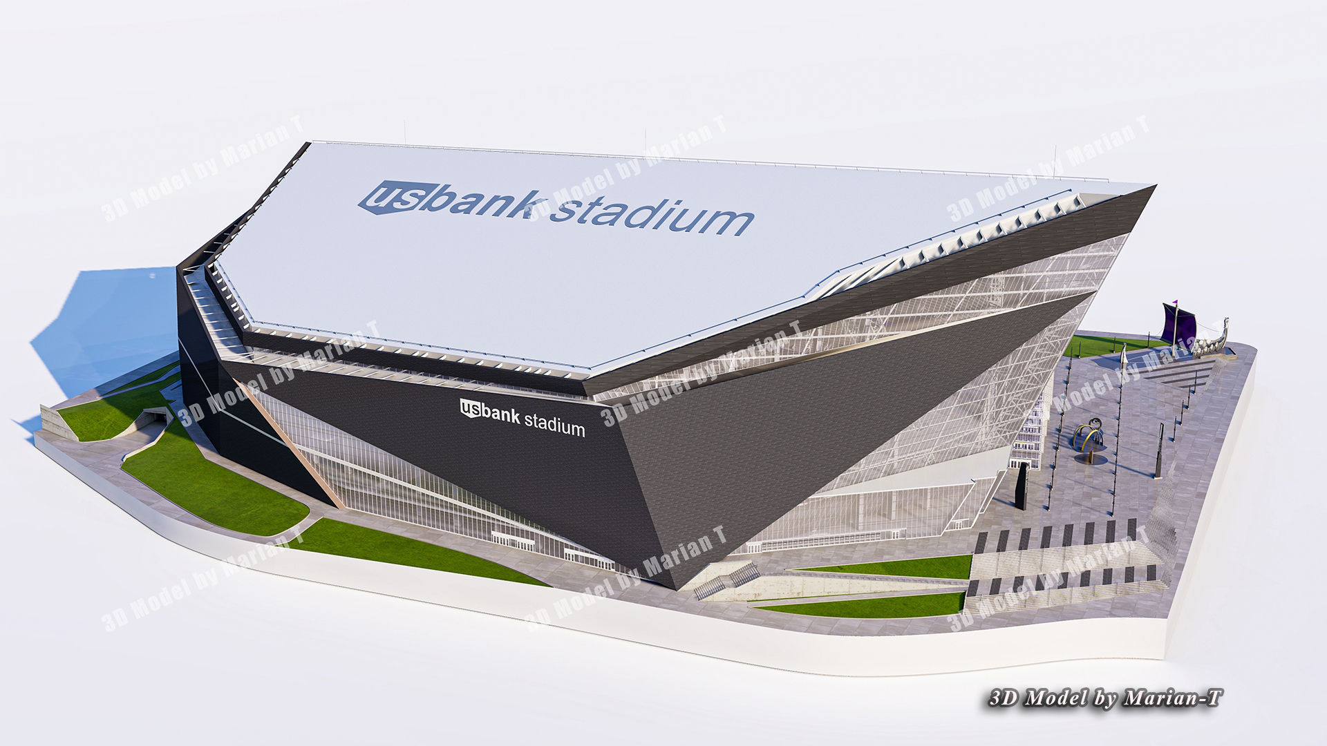 3D model US Bank Stadium - Minneapolis USA VR / AR / low-poly | CGTrader