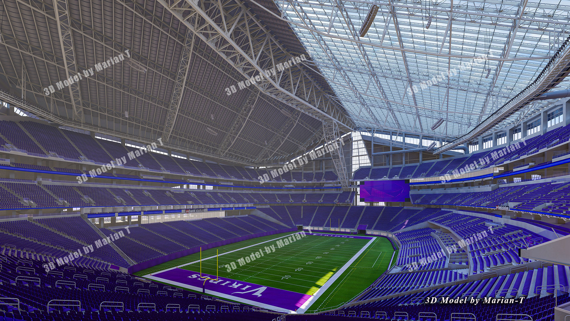 3D model US Bank Stadium - Minneapolis USA VR / AR / low-poly | CGTrader