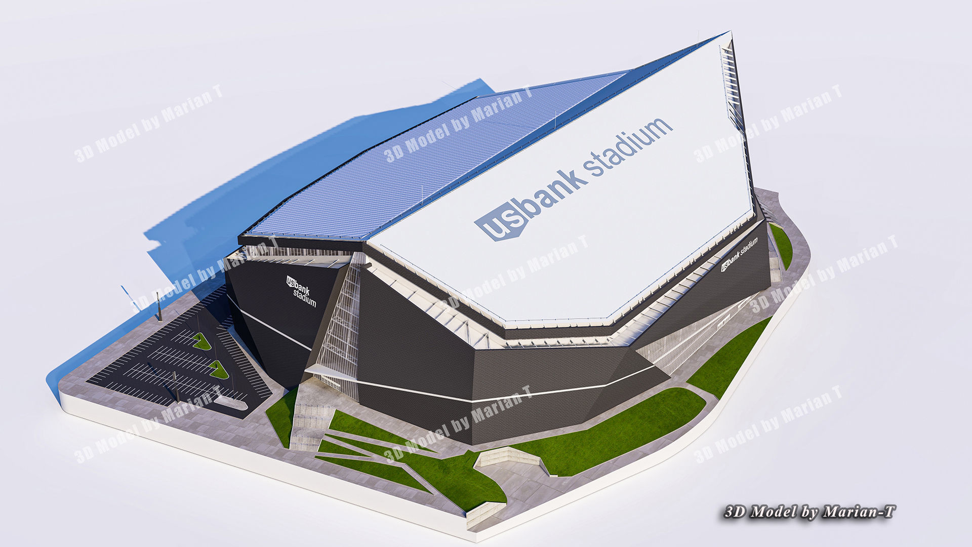 3D model US Bank Stadium - Minneapolis USA VR / AR / low-poly | CGTrader