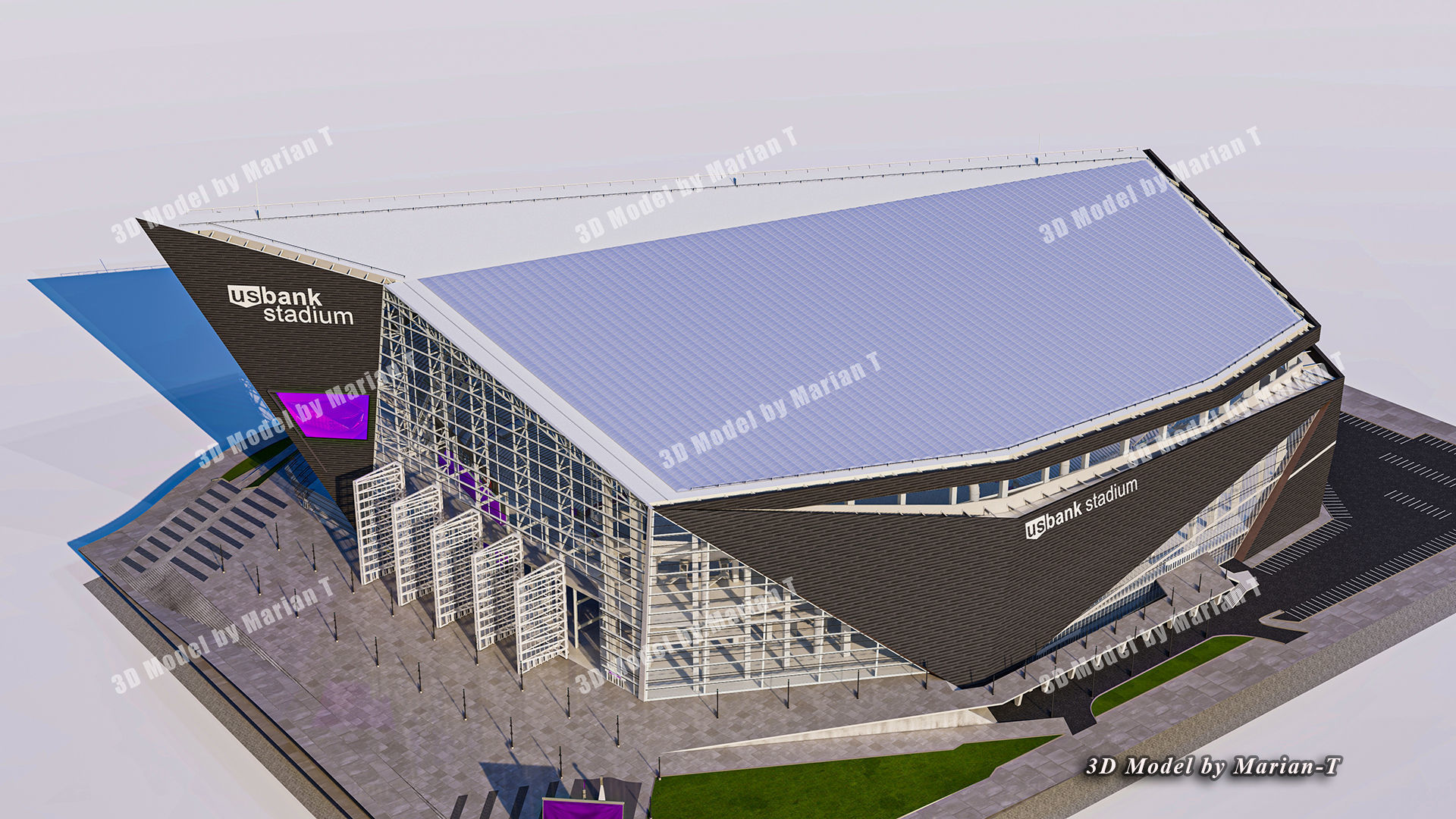 3D model US Bank Stadium - Minneapolis USA VR / AR / low-poly | CGTrader