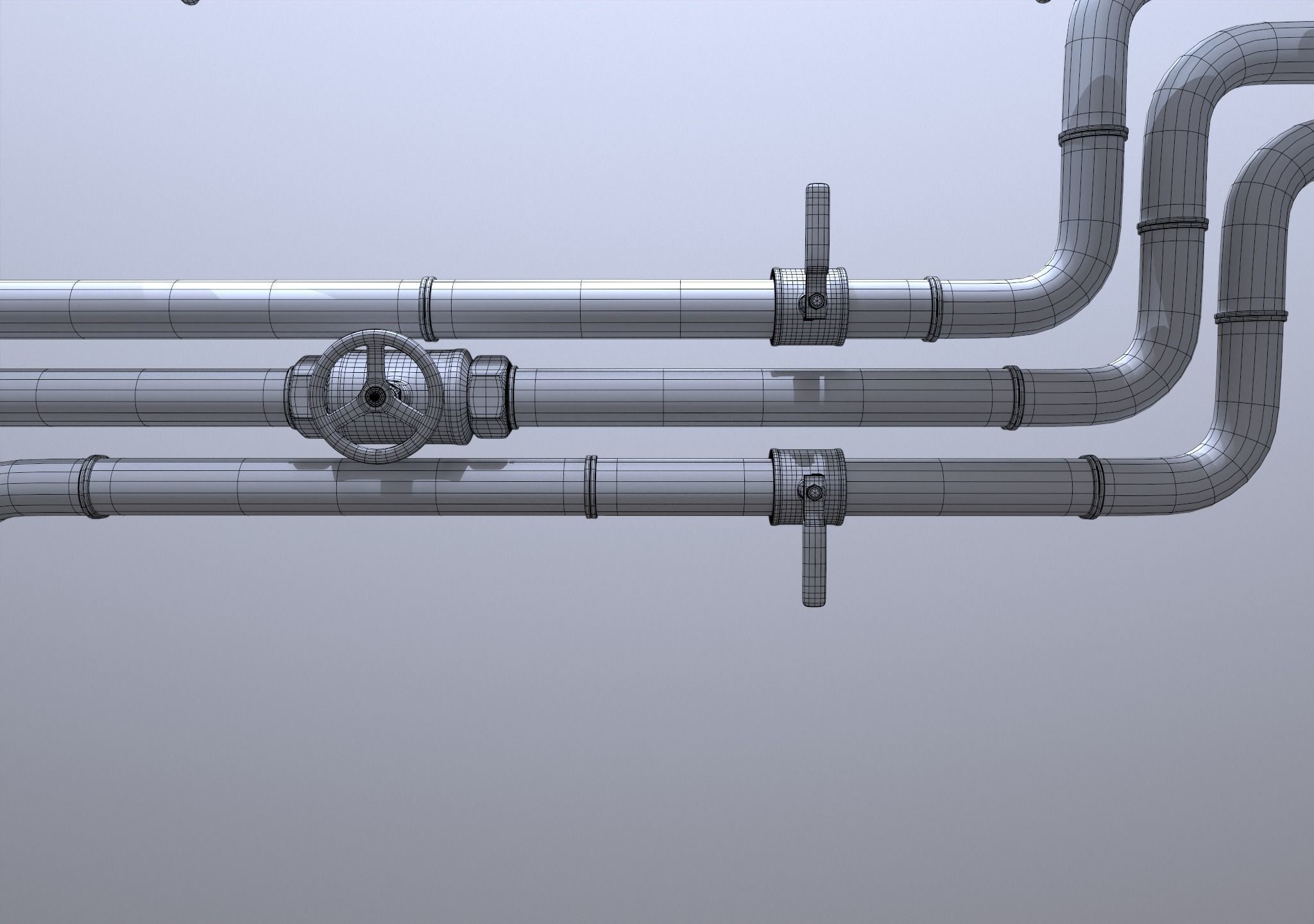 3D model Modular Industrial Pipes - 42 Pieces VR / AR / low-poly | CGTrader