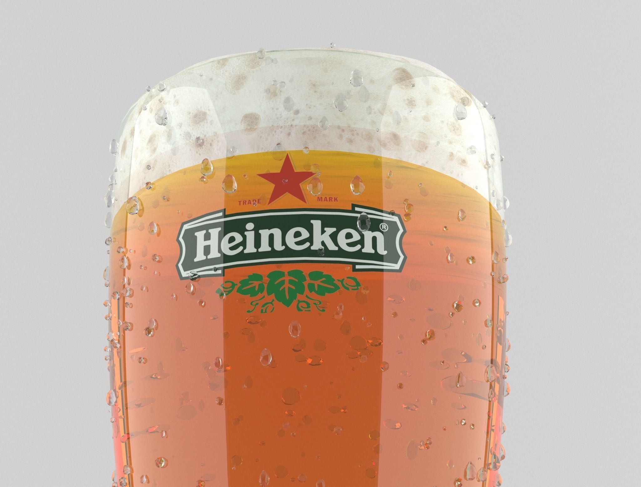 Heineken Beer Glass Realistic 3D model | CGTrader