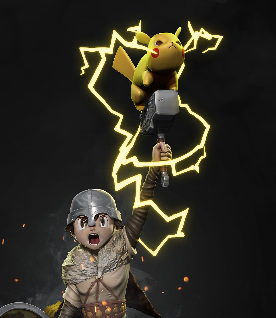 Ash God of Thunder STL 3D model 3D printable | CGTrader