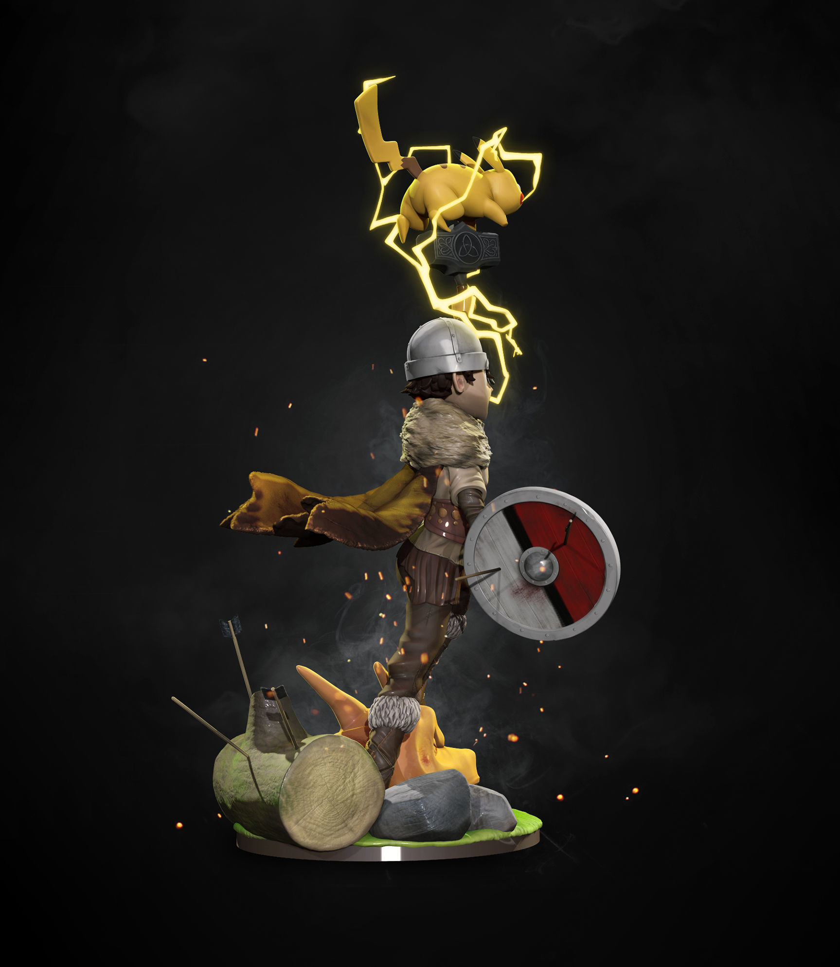 Ash God of Thunder STL 3D model 3D printable | CGTrader