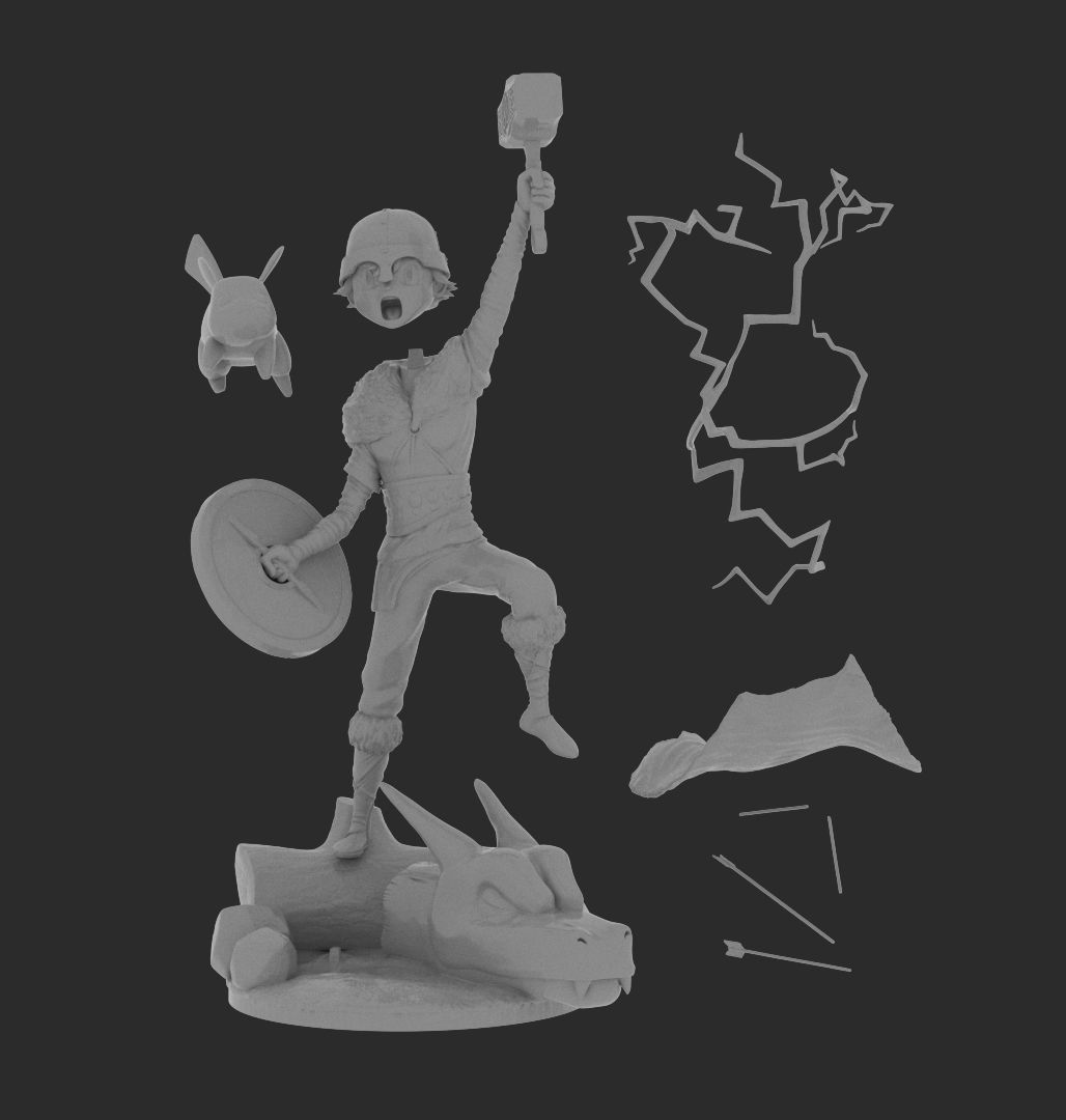 Ash God of Thunder STL 3D model 3D printable | CGTrader