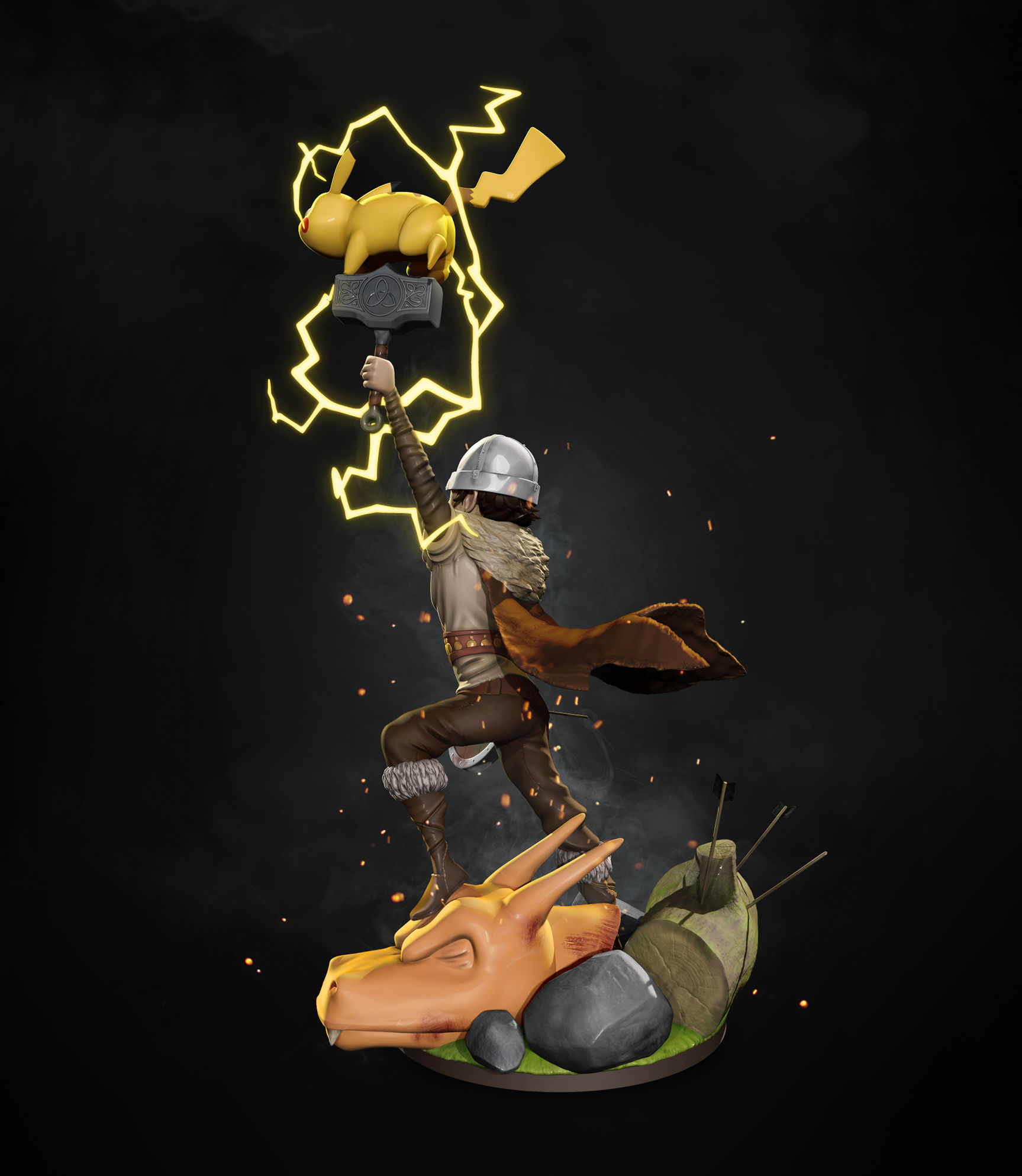 Ash God of Thunder STL 3D model 3D printable | CGTrader